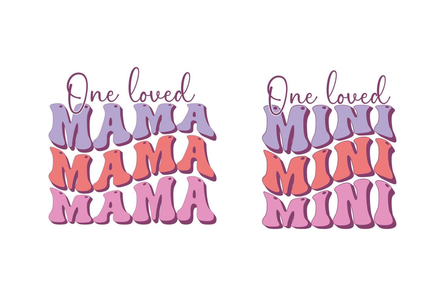 Mama Mini Valentines Retro Sublimation Design For T Shirts Cards