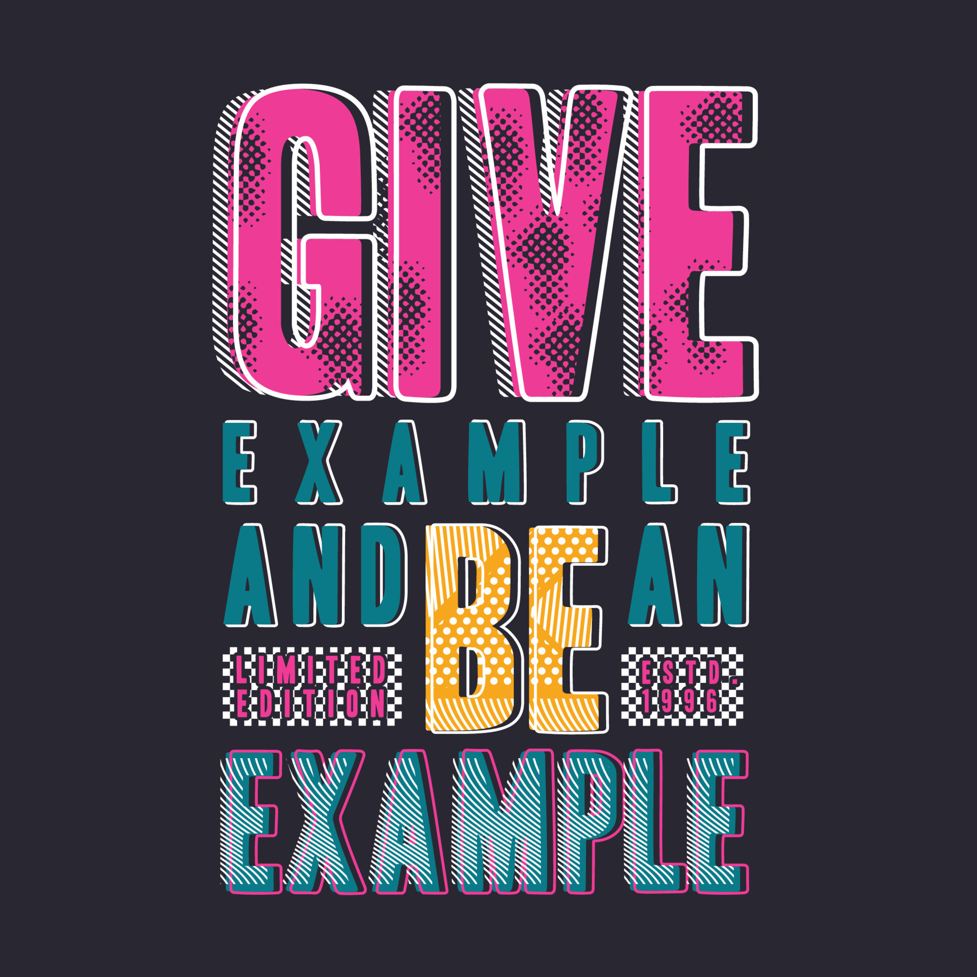 give example slogan lettering graphic typography vector print 17638770 ...