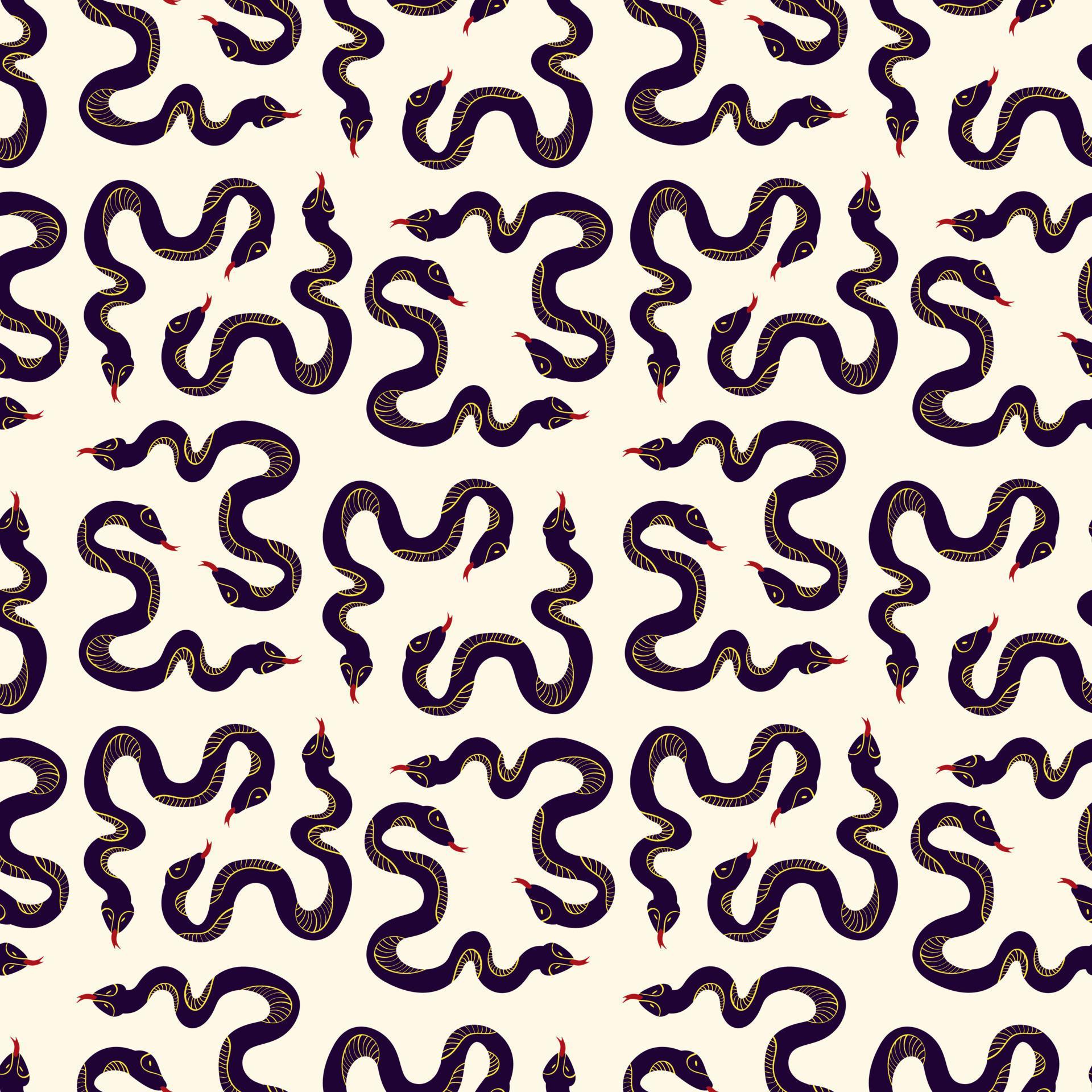 Pattern with Magic Mystical snakes. Freaky quirky snakes 17639801 ...