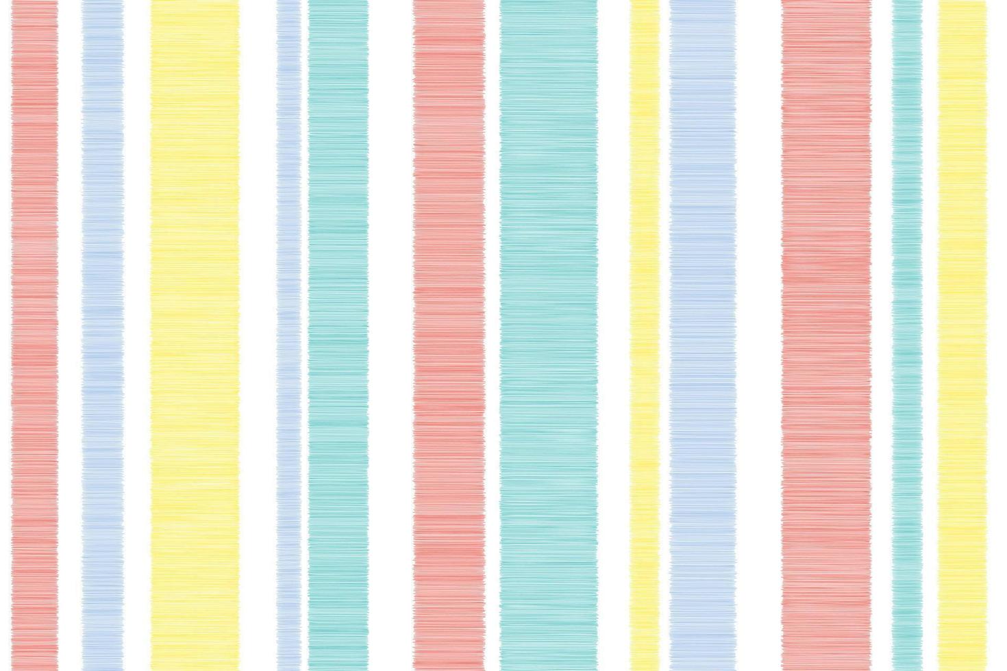 Seamless Ikat Vector White Colorful Background Fabric Pattern Stripe Unbalance Stripe Patterns