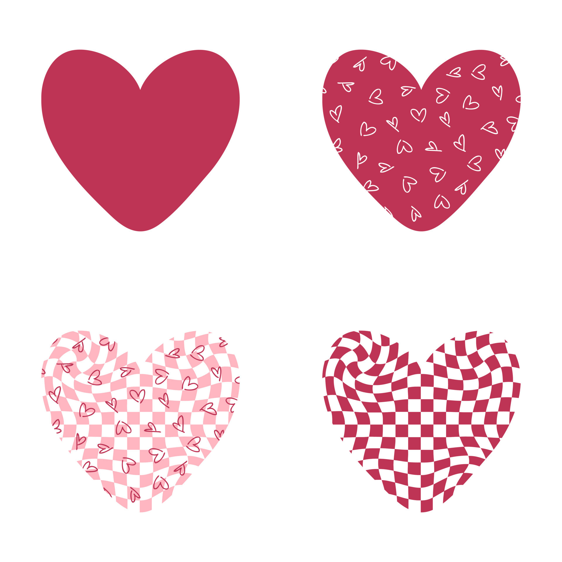 Heart-shaped patterns collection for Valentine Day. 17641488 Vector Art at Vecteezy