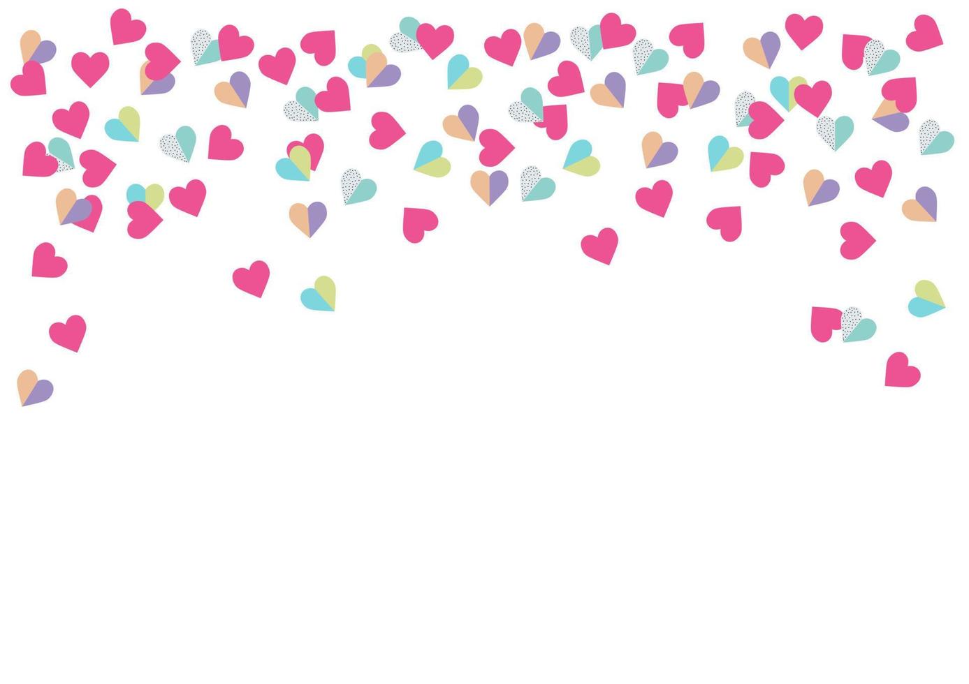 Beautiful Confetti Hearts Falling On Background Valentine Day Vector