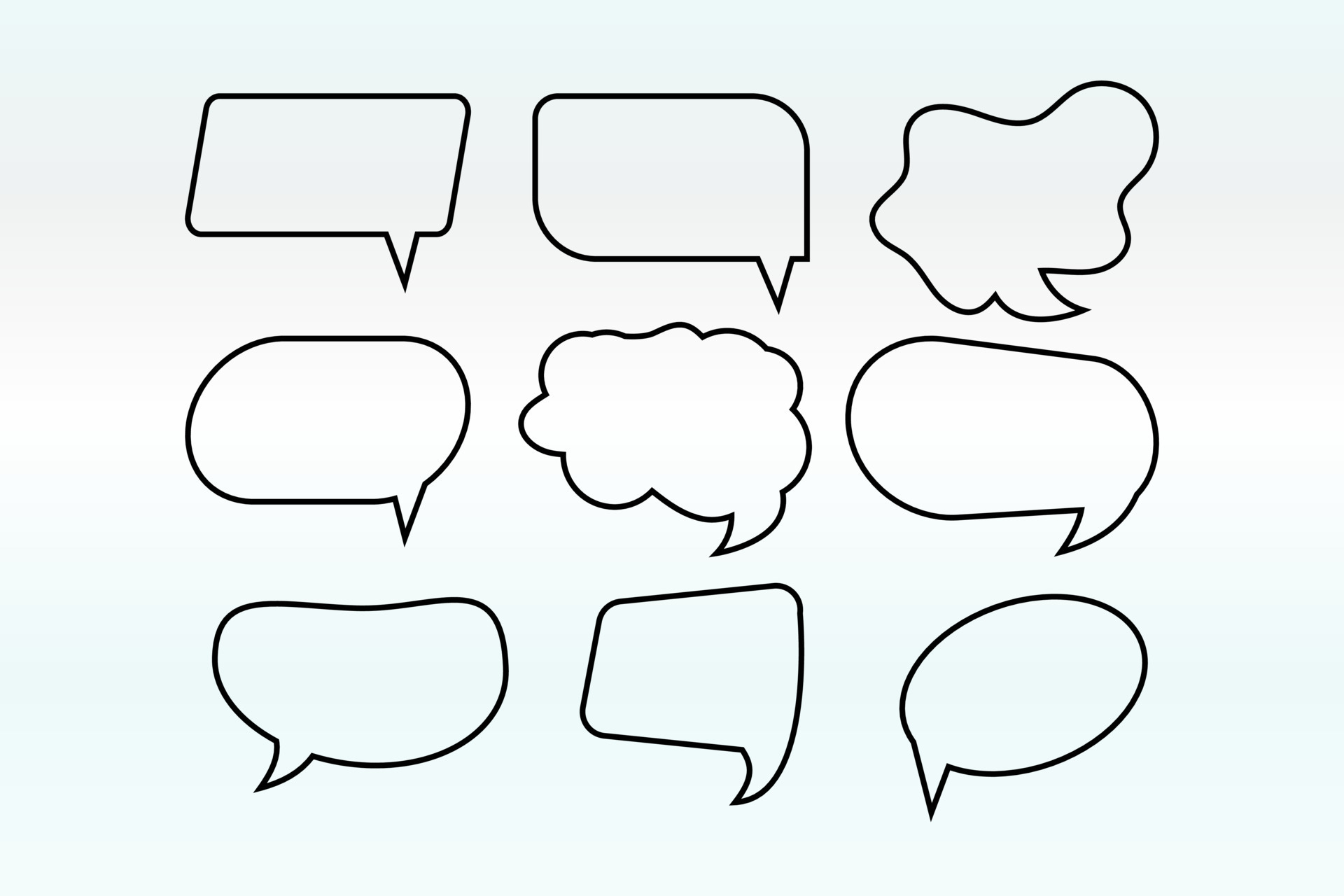 Set Of Speech Bubble Line Icons Editable Stroke Linear Design Perfect Hat Speech Bubble Tick
