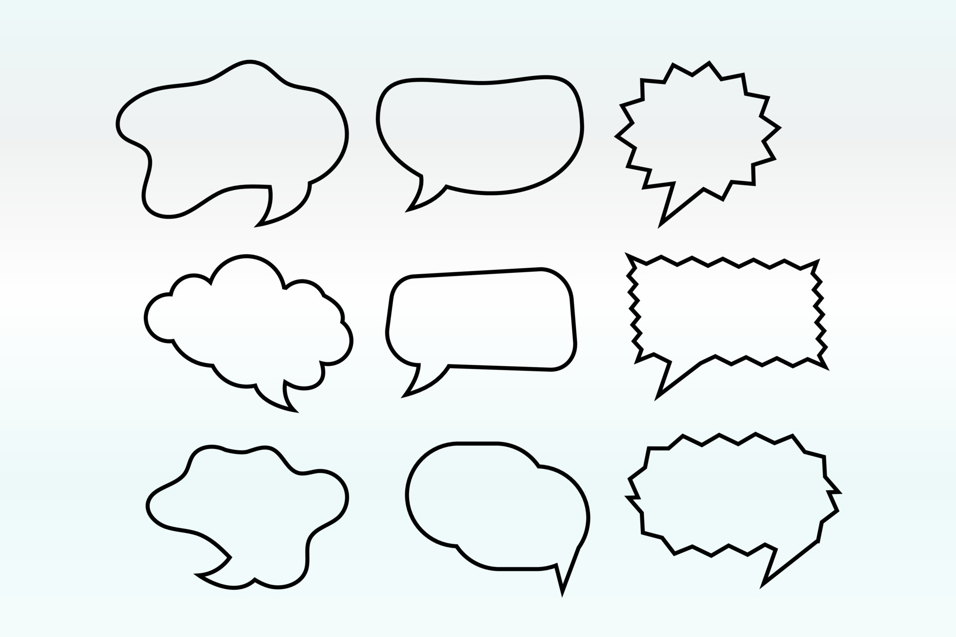 Set Of Speech Bubble Line Icons Editable Stroke Linear Design Perfect