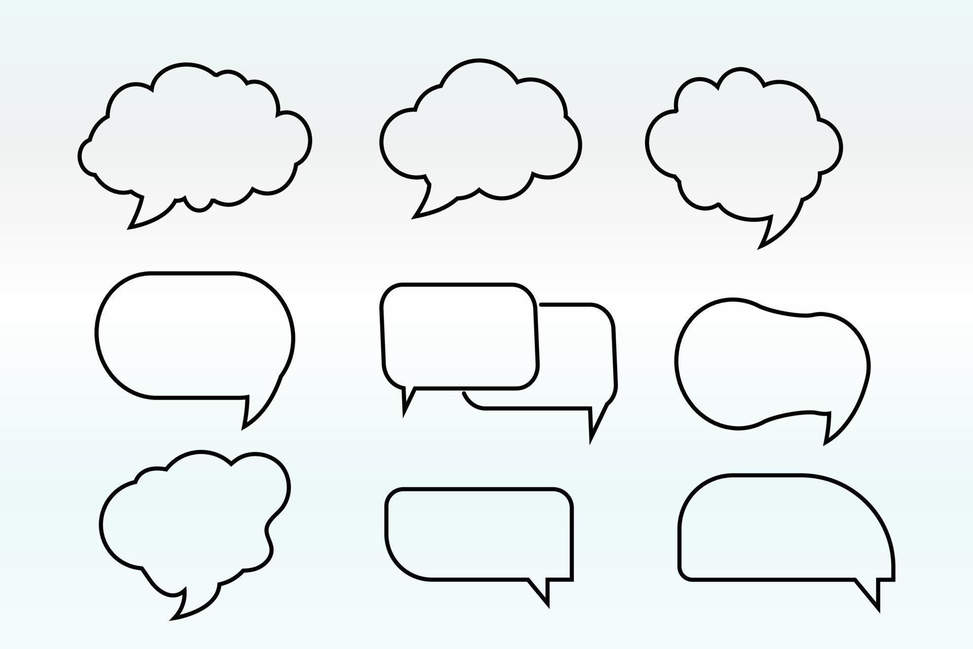 Set Of Speech Bubble Line Icons Editable Stroke Linear Design Perfect