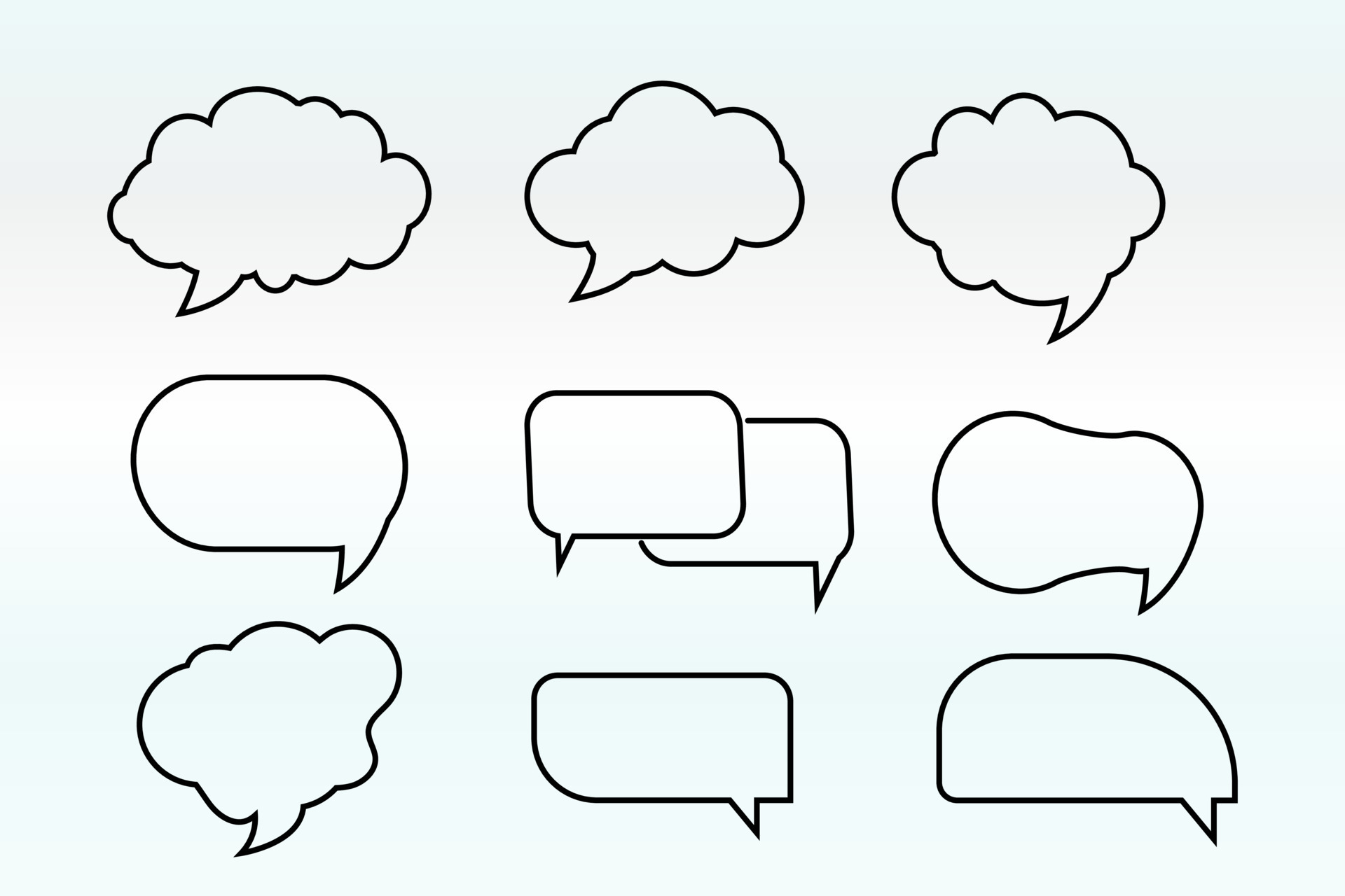 Set Of Speech Bubble Line Icons Editable Stroke Linear Design Perfect