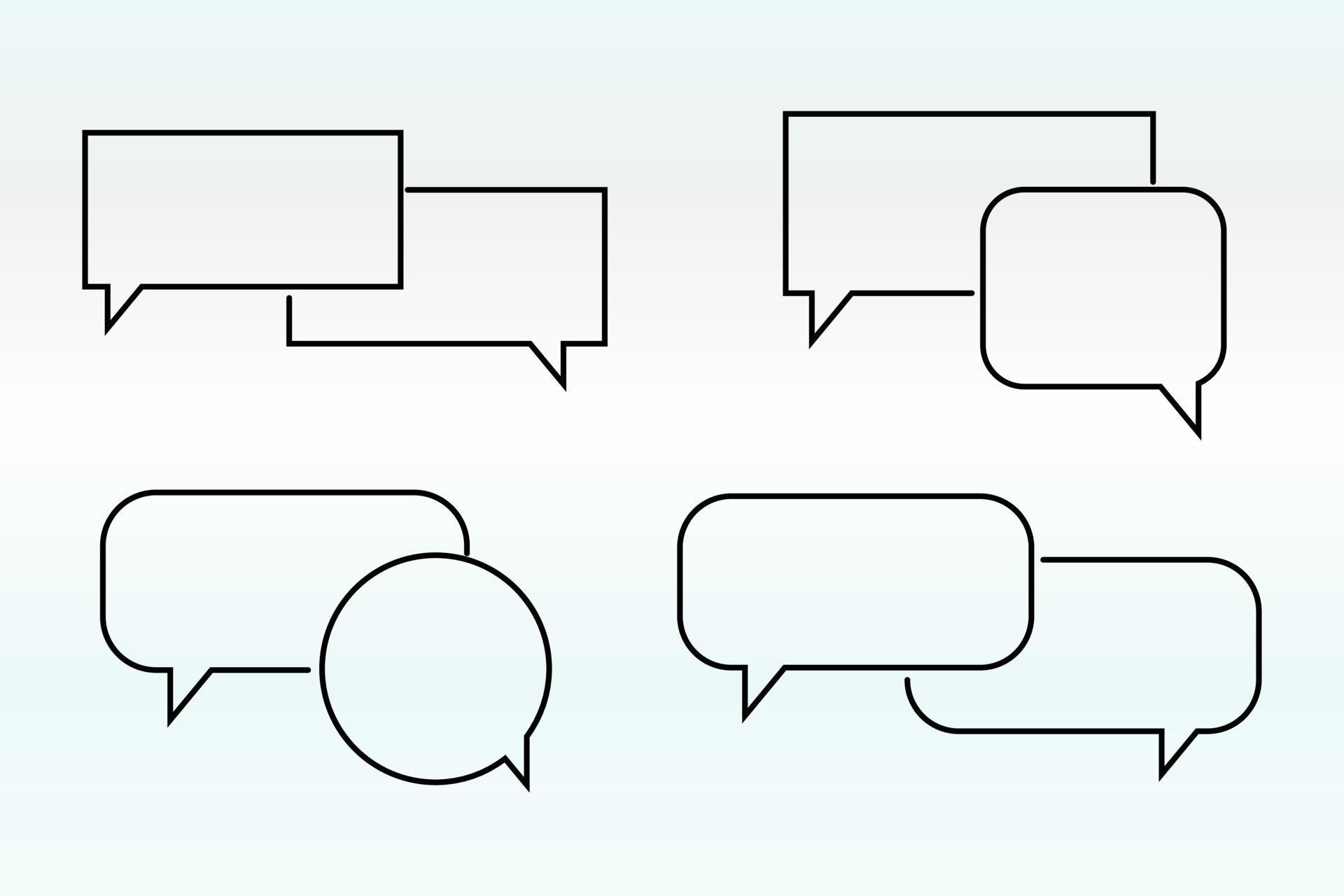 Set of Speech bubble line icons. Editable stroke linear design perfect ...