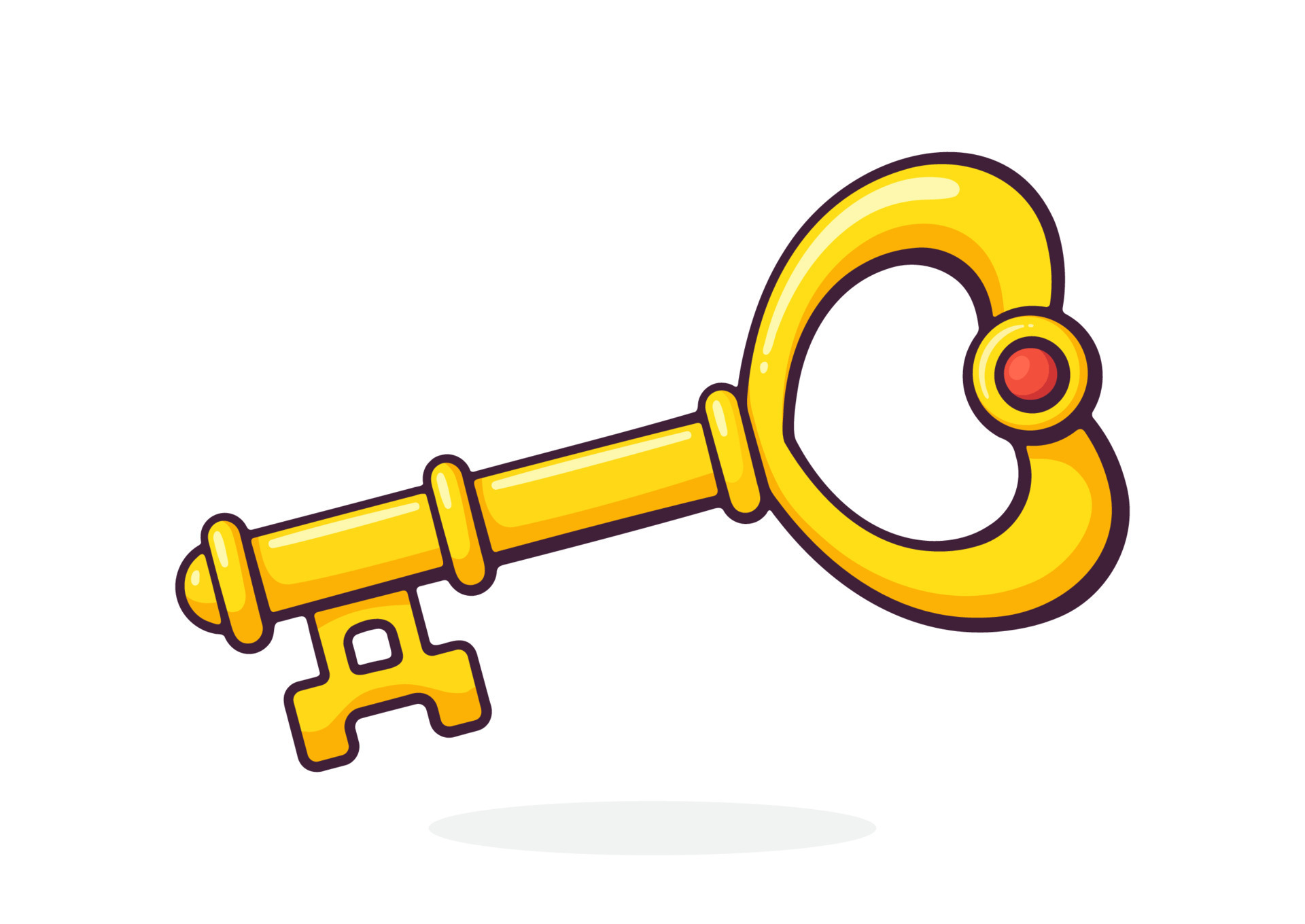 Cartoon Illustration Of Golden Key In Heart Shape 17647538 Vector Art At Vecteezy