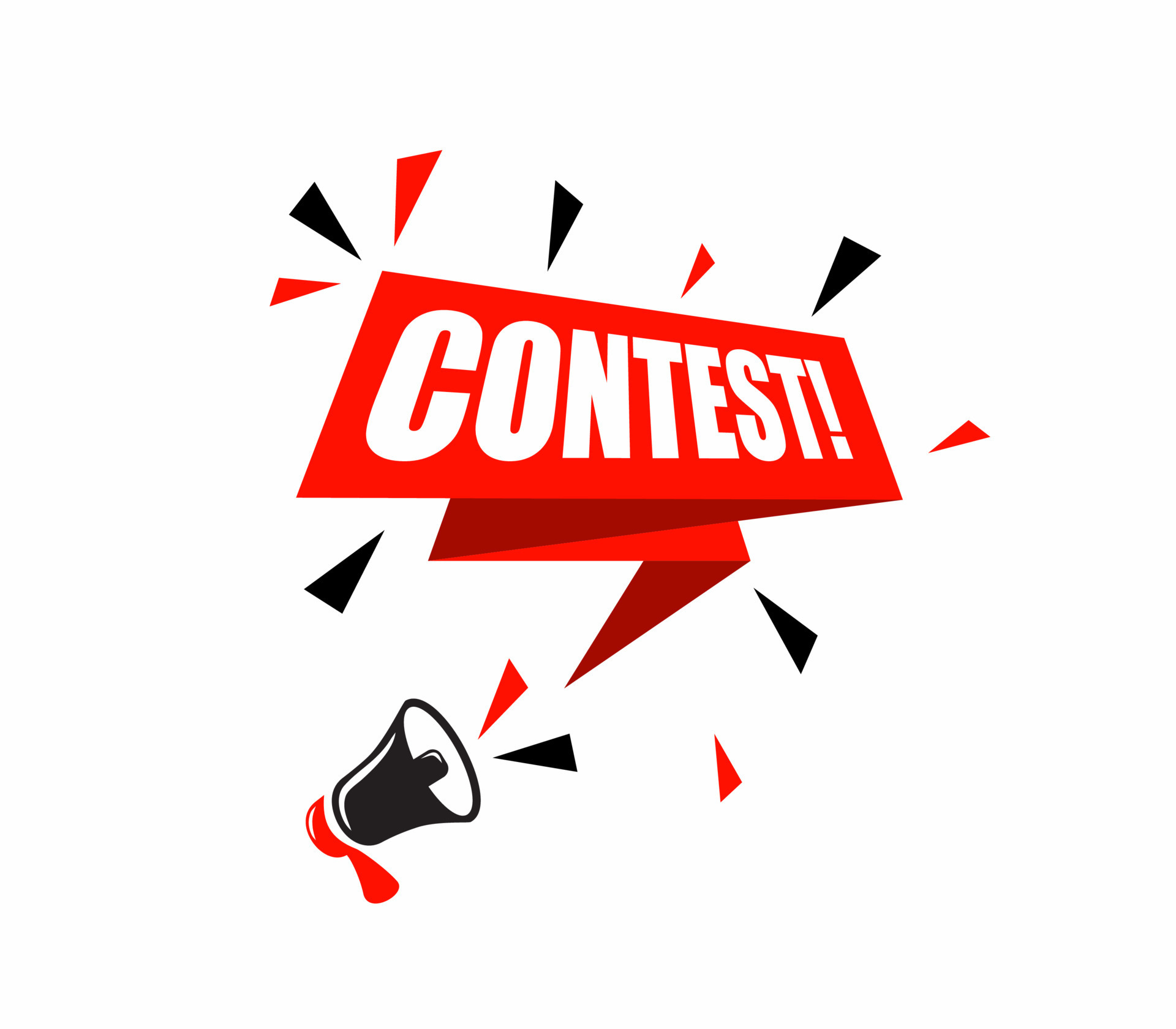 Megaphone speech bubble and contest. Banner for business marketing and ... Megaphone speech bubble and contest. Banner for business marketing and ...