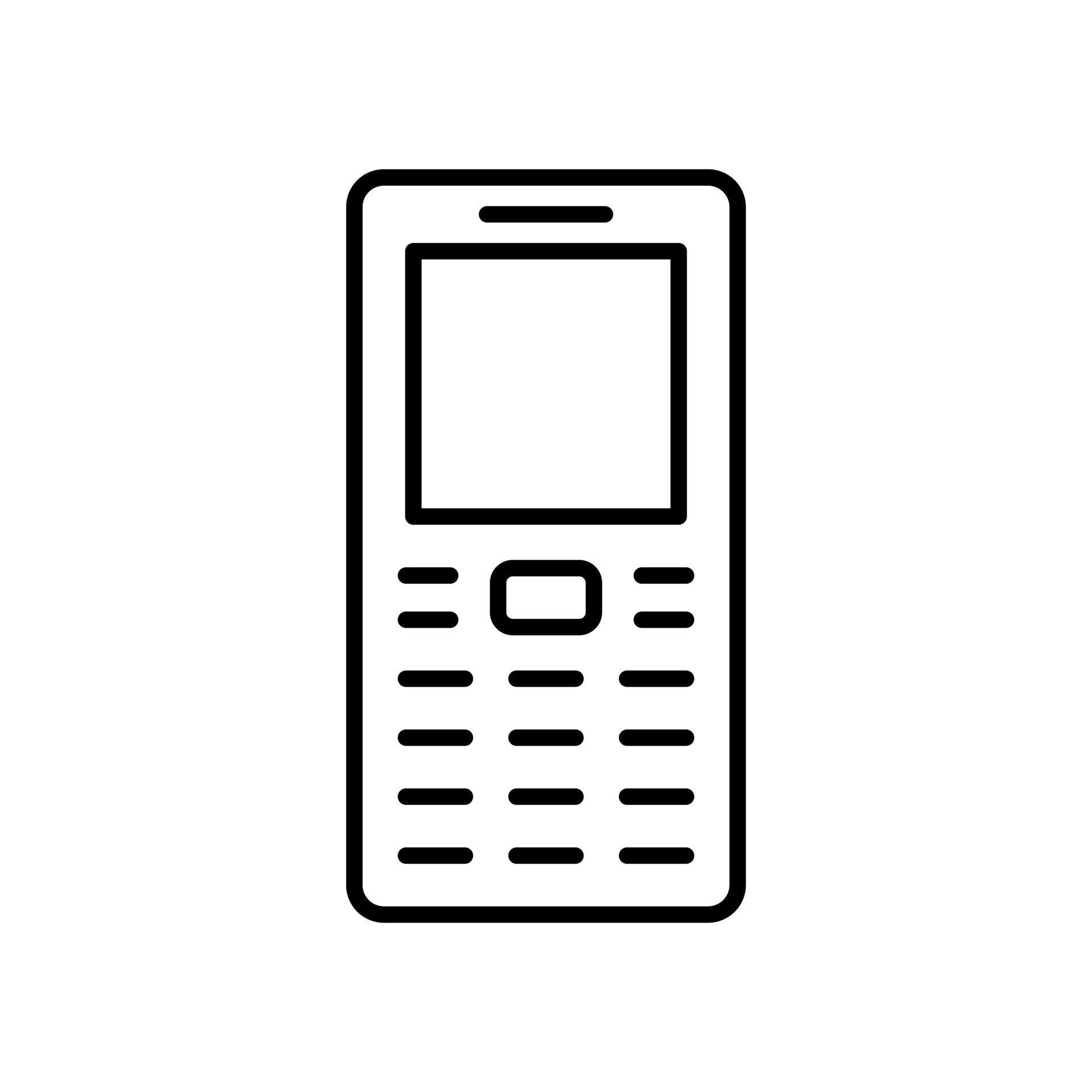 Keypad mobile phone icon in line style design isolated on white background. Editable stroke ...