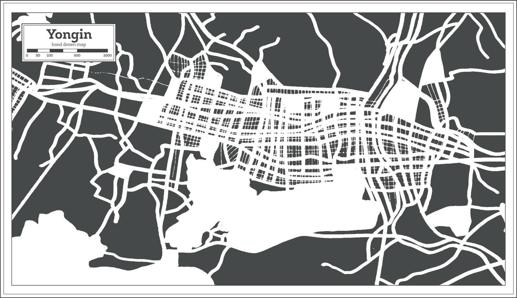 Yongin South Korea City Map In Retro Style Outline Map 17647958 Vector Art At Vecteezy