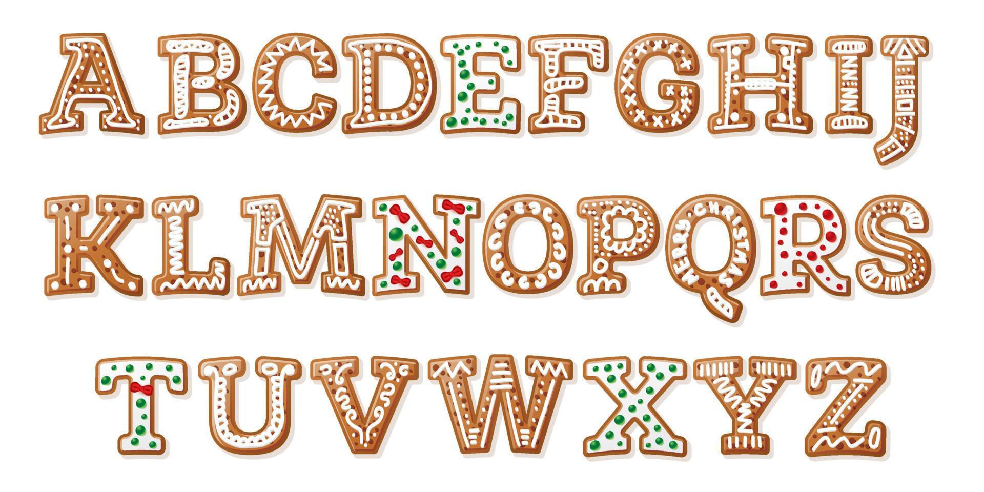 Gingerbread Alphabet Isolated on White. English Letters. 17648126 ...