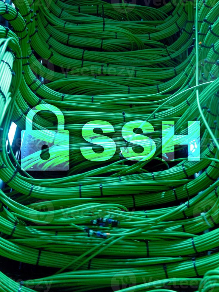 Ssh Secure Shell Protocol And Software Data Protection Internet And Telecommunication Concept