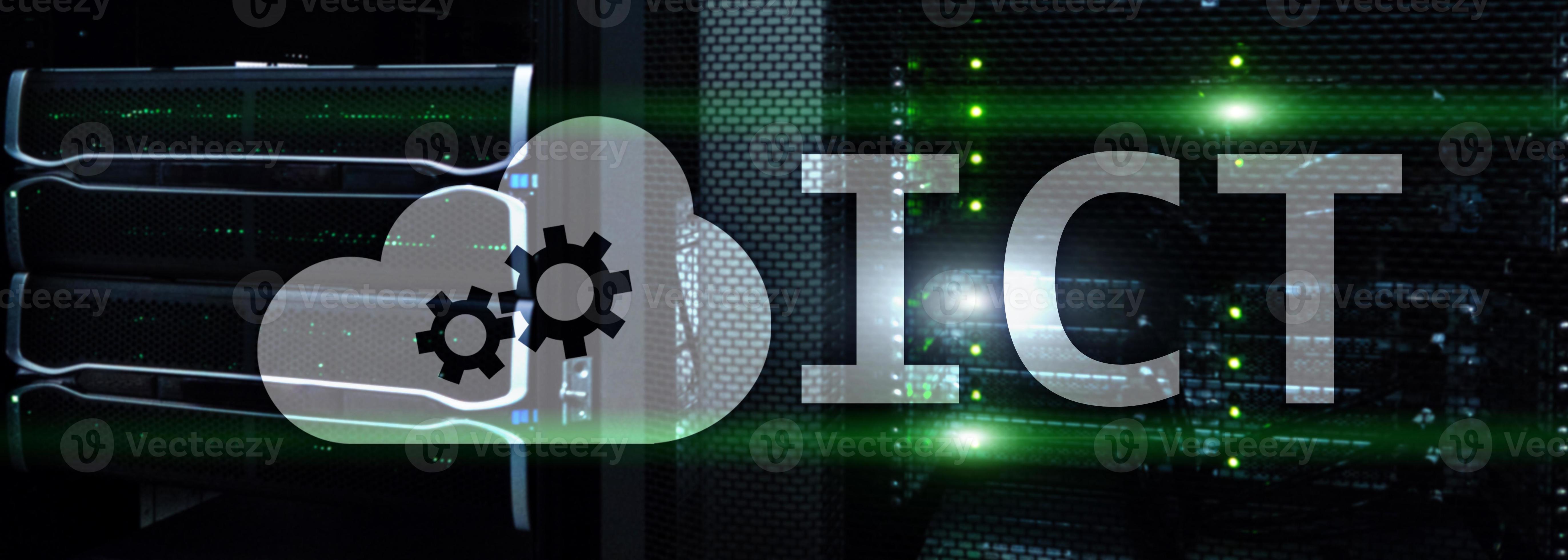 ICT - information and communications technology concept on server room ...