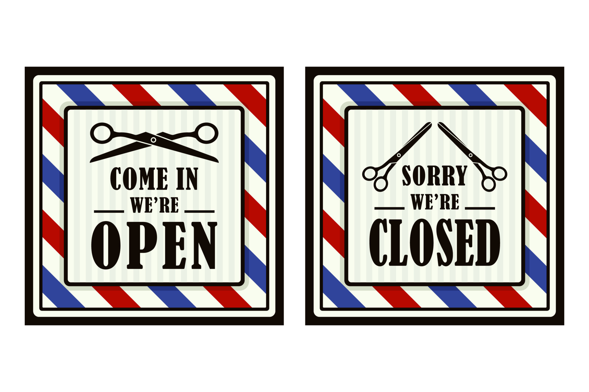Open and closed signs barbershop banner design collection 17653325 ... Open and closed signs barbershop banner design collection 17653325 ...