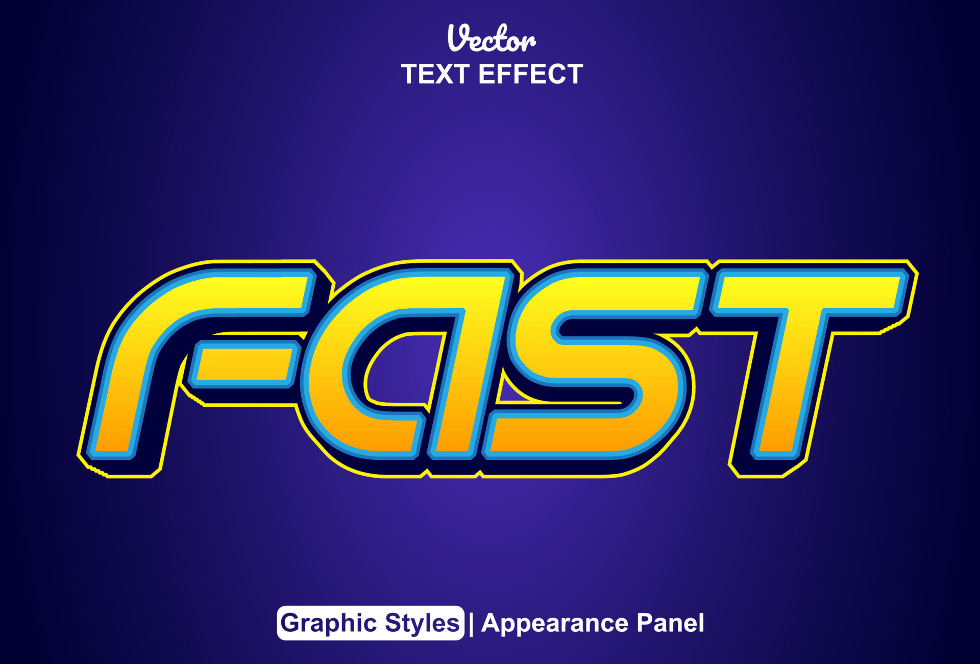 fast text effect with graphic style and editable. 17654358 Vector Art ...