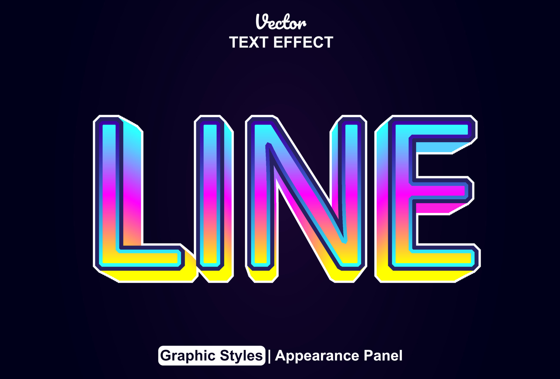 line text effect with graphic style and editable. 17654360 Vector Art ...