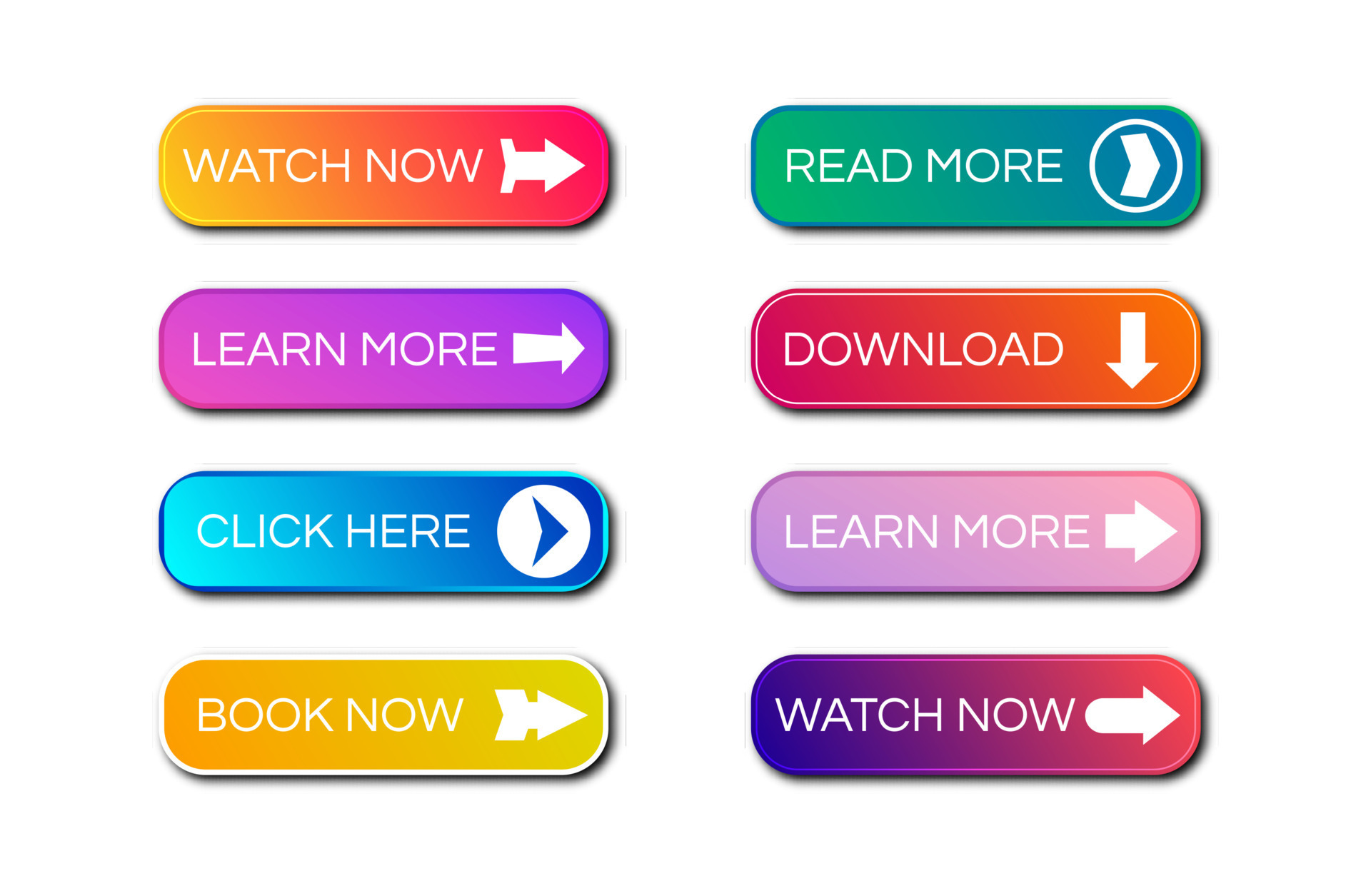 Set of eight modern gradient buttons with shadows. Read more Buttons ... Set of eight modern gradient buttons with shadows. Read more Buttons ...