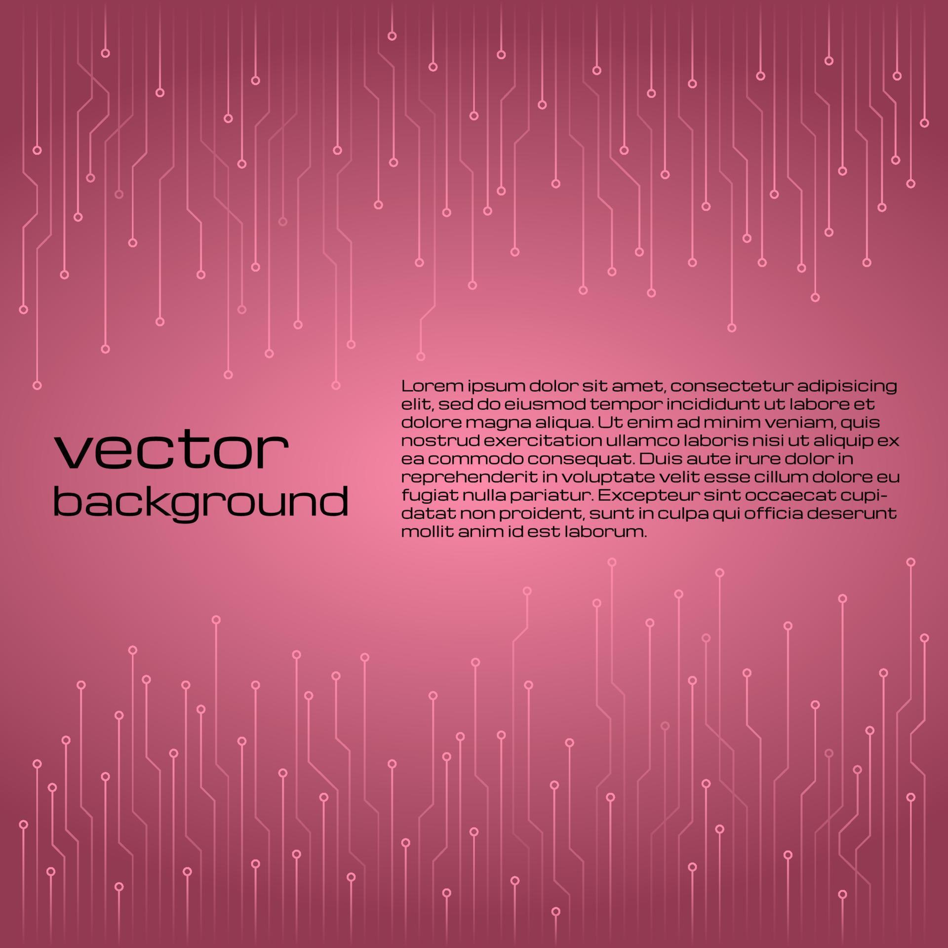 Abstract Technological Pink Background With Elements Of The Microchip Circuit Board Background