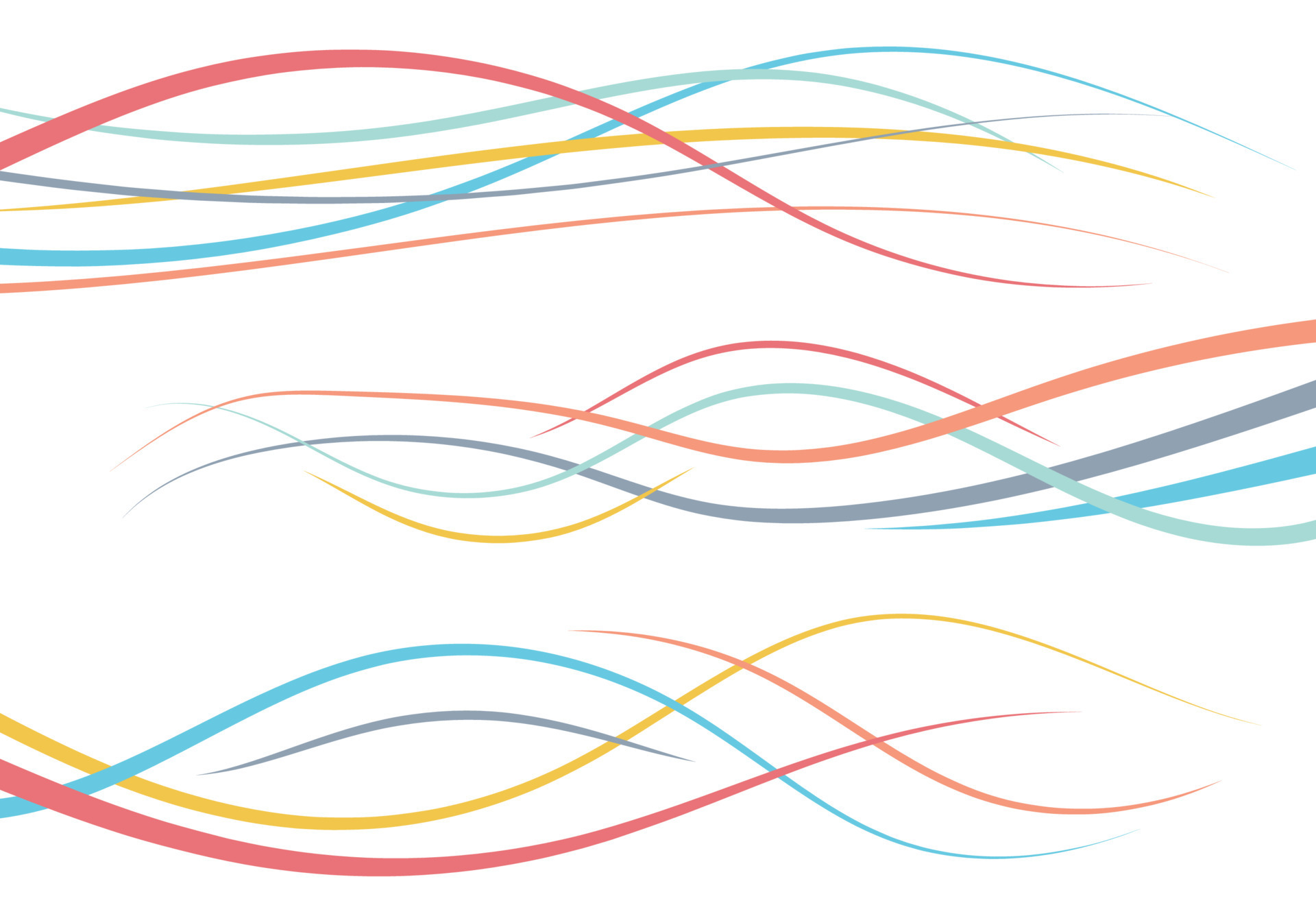 Set Of Abstract Color Curved Lines Wave Design Element Vector