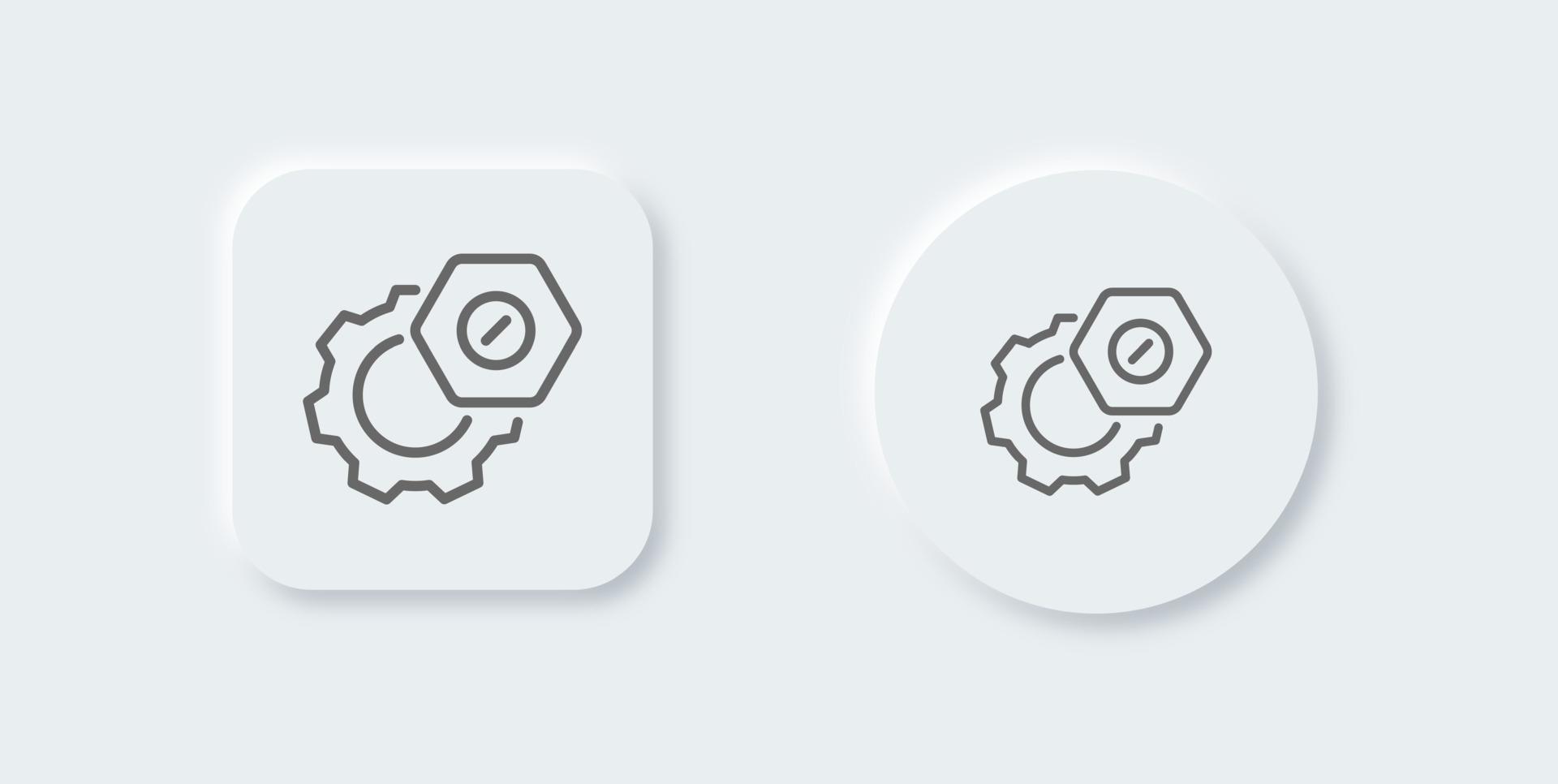 Setting Line Icon In Neomorphic Design Style Gear Signs Vector Illustration 17658138 Vector 1192