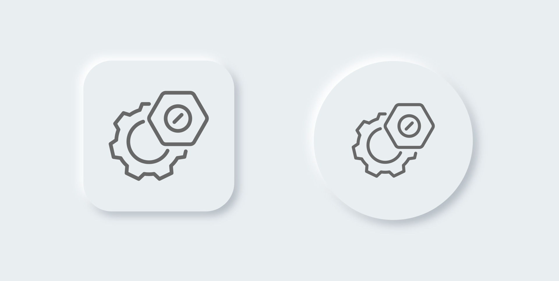 Setting Line Icon In Neomorphic Design Style Gear Signs Vector