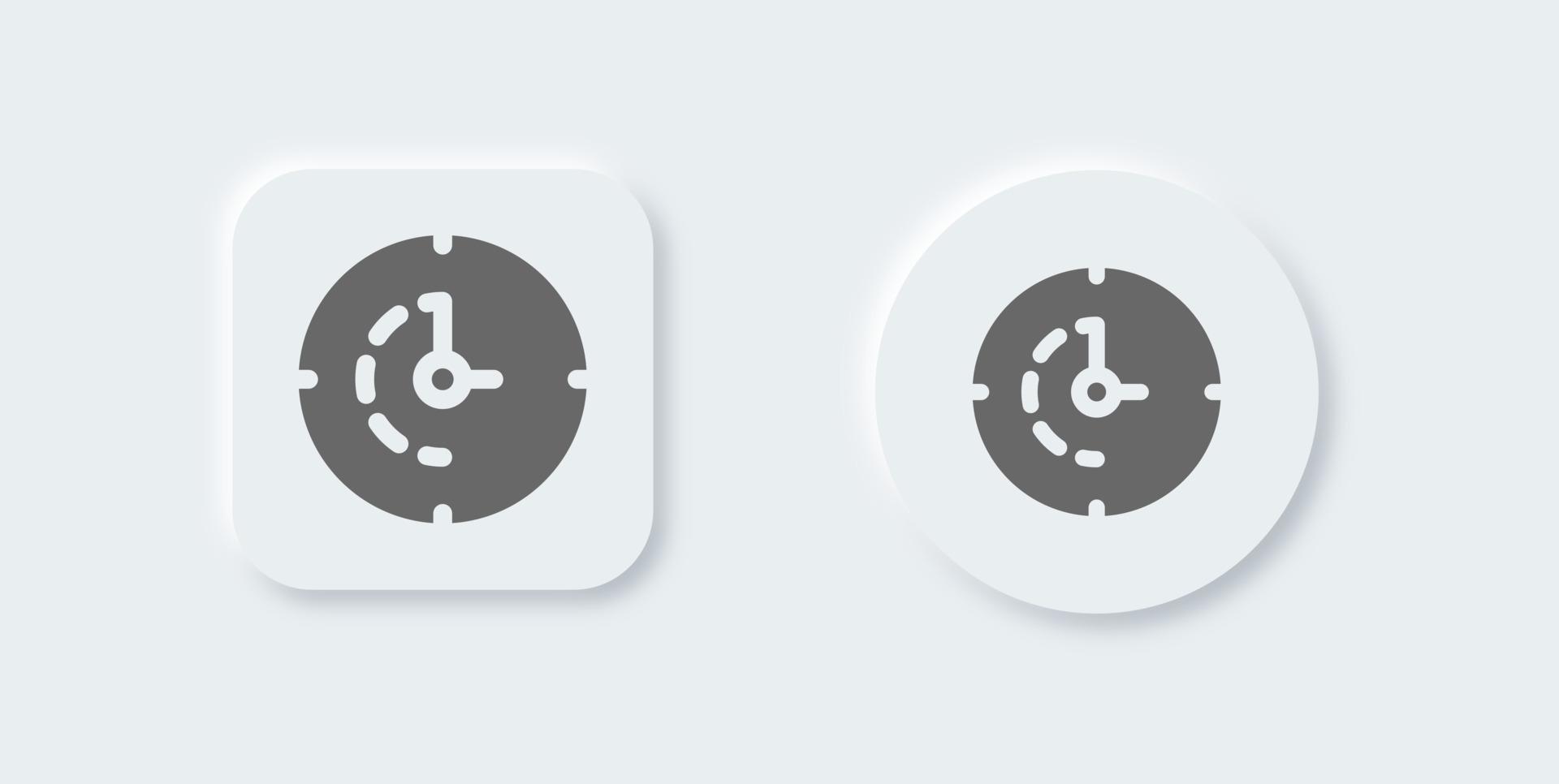 Time solid icon in neomorphic design style. Clock signs vector illustration. 17658158 Vector Art ...