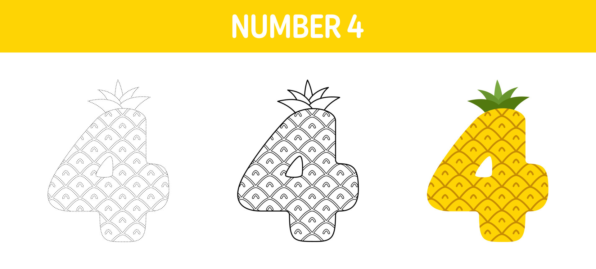 Number 4 Tracing And Coloring Worksheet For Kids 17662696 Vector Art At number-4-tracing-and-coloring-worksheet-for-kids-17662696-vector-art-at