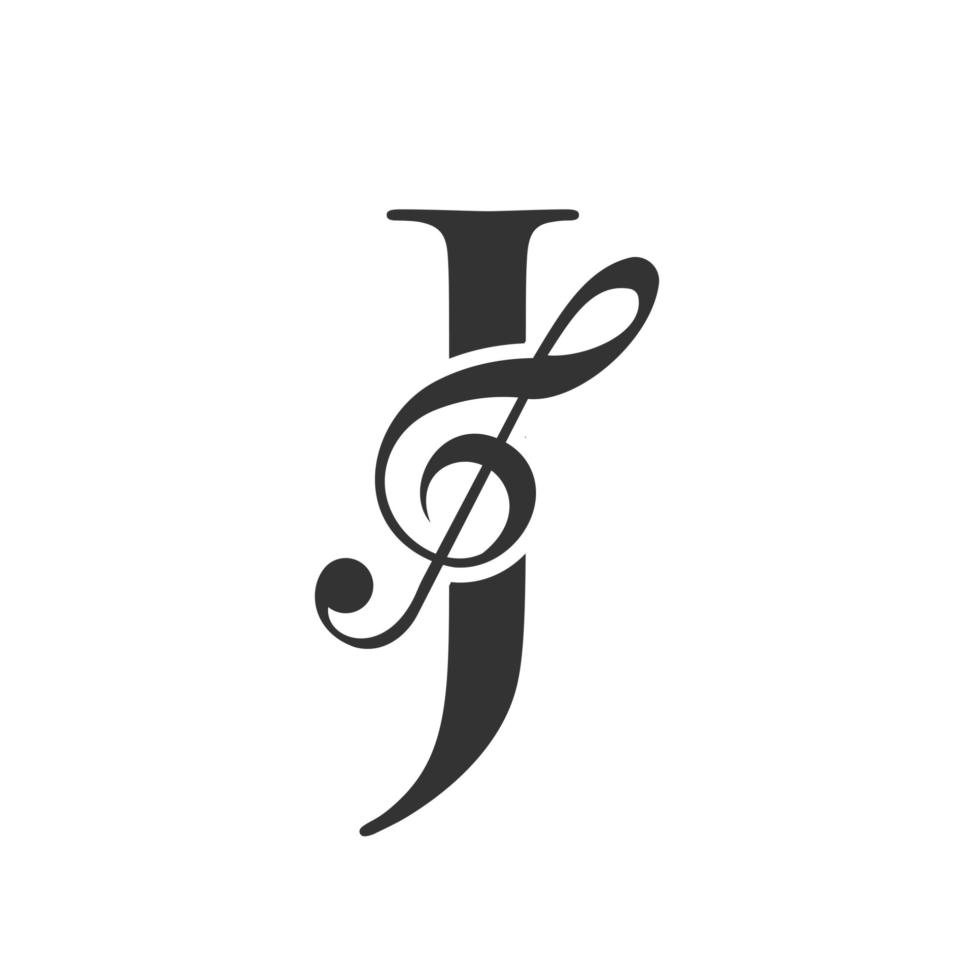Music Logo On Letter J Concept. Music Note Sign, Sound Music Melody Template 17664205 Vector Art ...