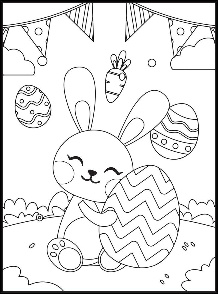 Easter Coloring Pages For Kids 17665193 Vector Art at Vecteezy