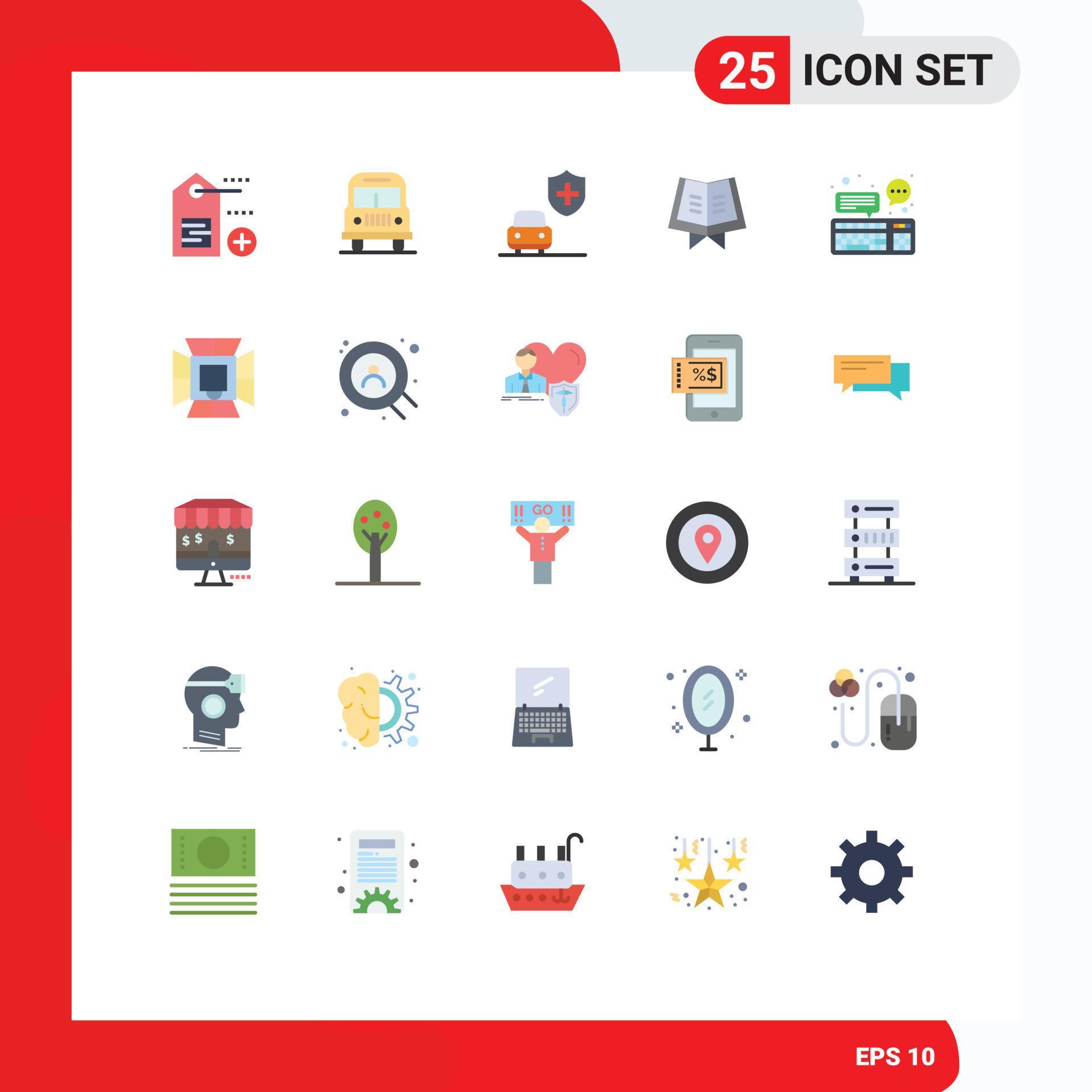 Stock Vector Icon Pack of 25 Line Signs and Symbols for illumination ...