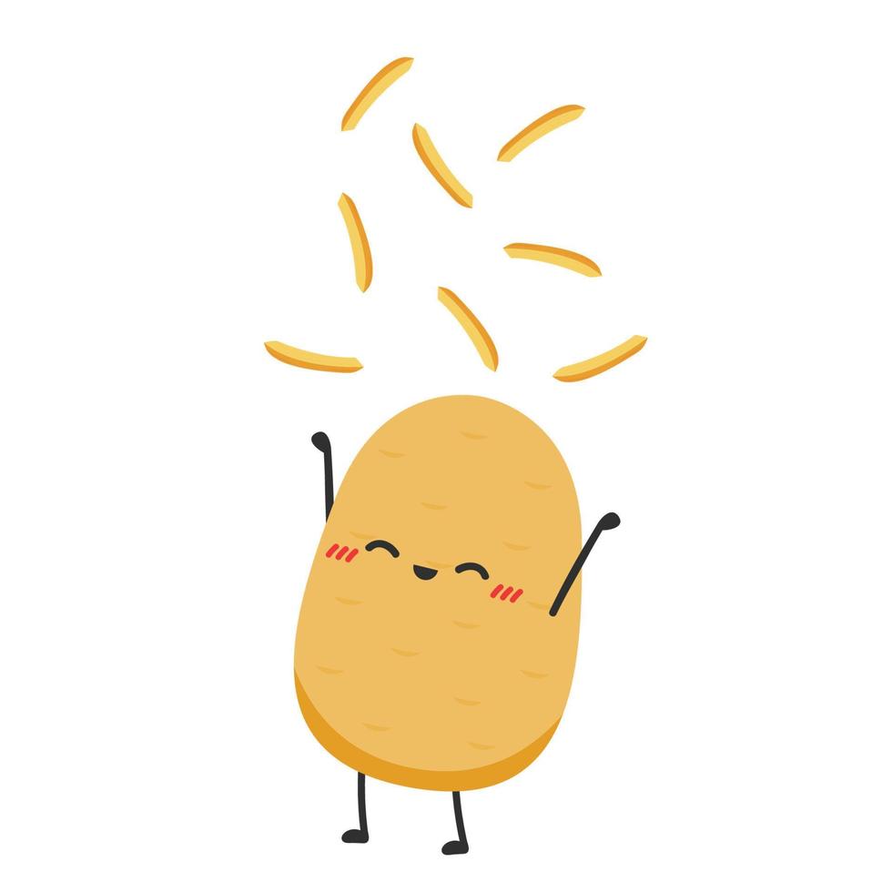 Potato Character Design Potato Vector Wallpaper Free Space For Text Potato On White