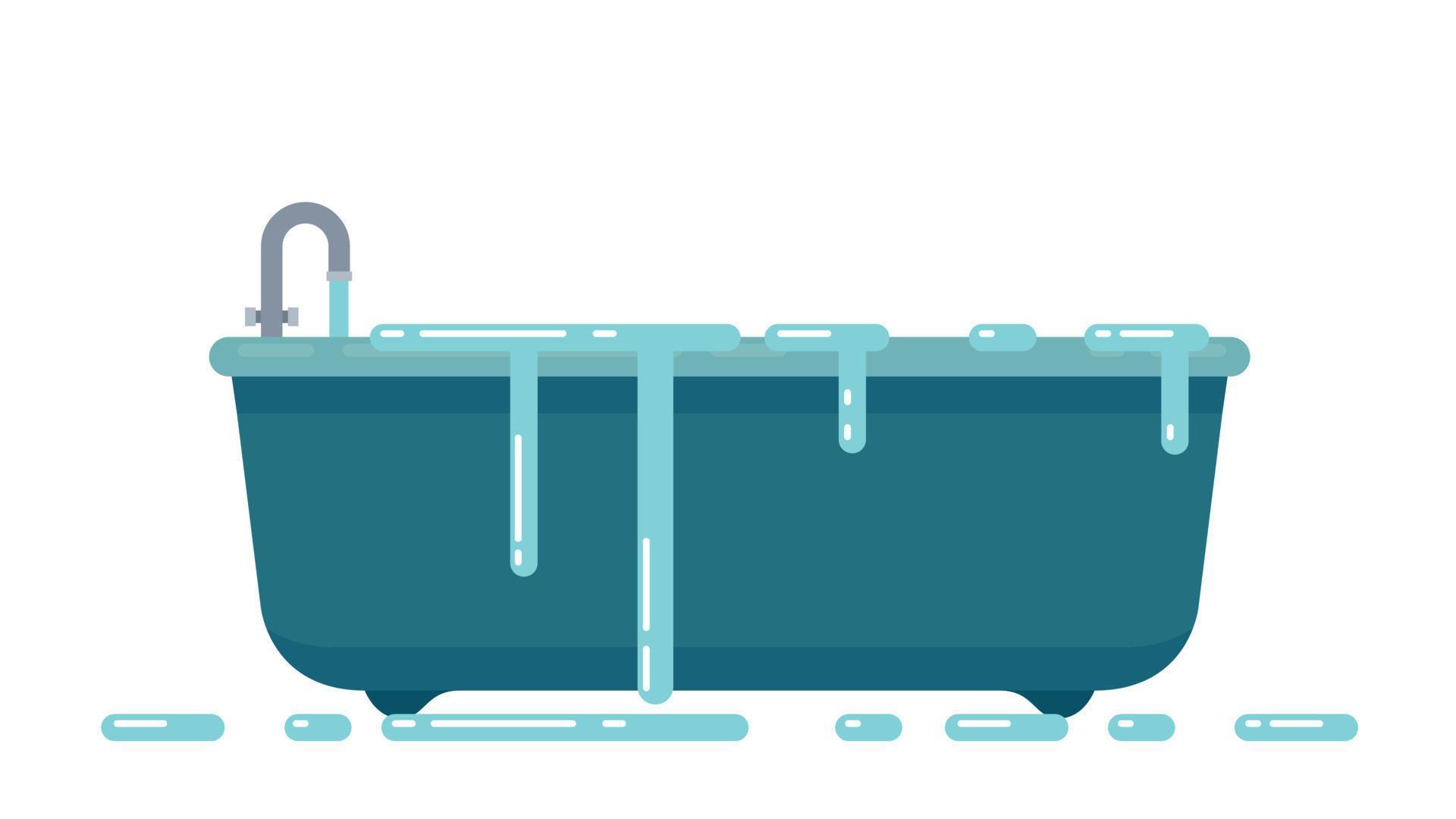 Bathtub vector. Overflow. wallpaper. free space for text. symbol. water ...