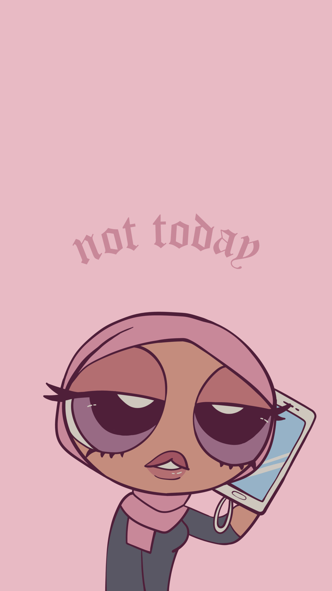 Cartoon Pastel Anime African American Girl With Bubble Gum Stylish Trendy Female Personage In