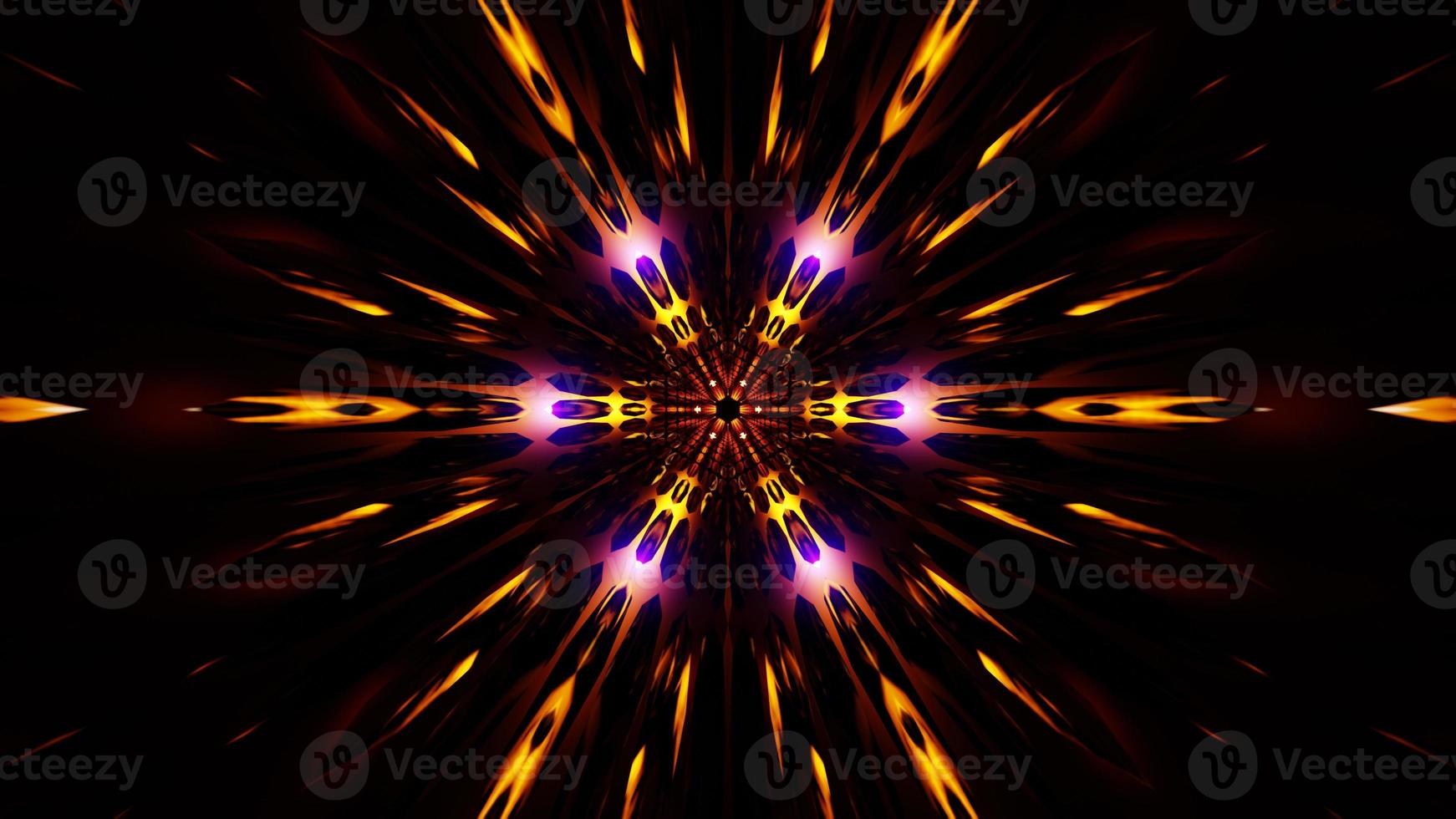 Fractal With Orange Glow Rotating Vj Loop 3d Motion Illustration