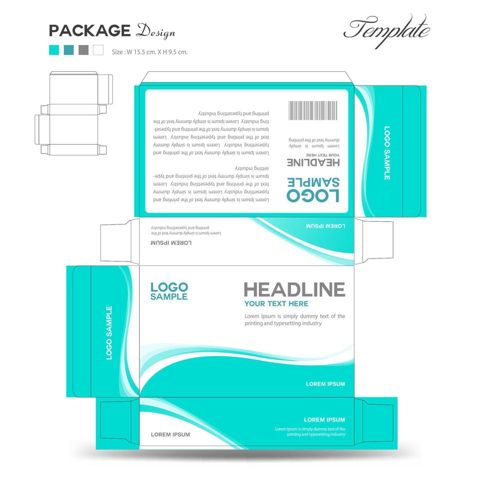 Supplements and Cosmetic box design, Package design template, box outline, Box Packaging design ...