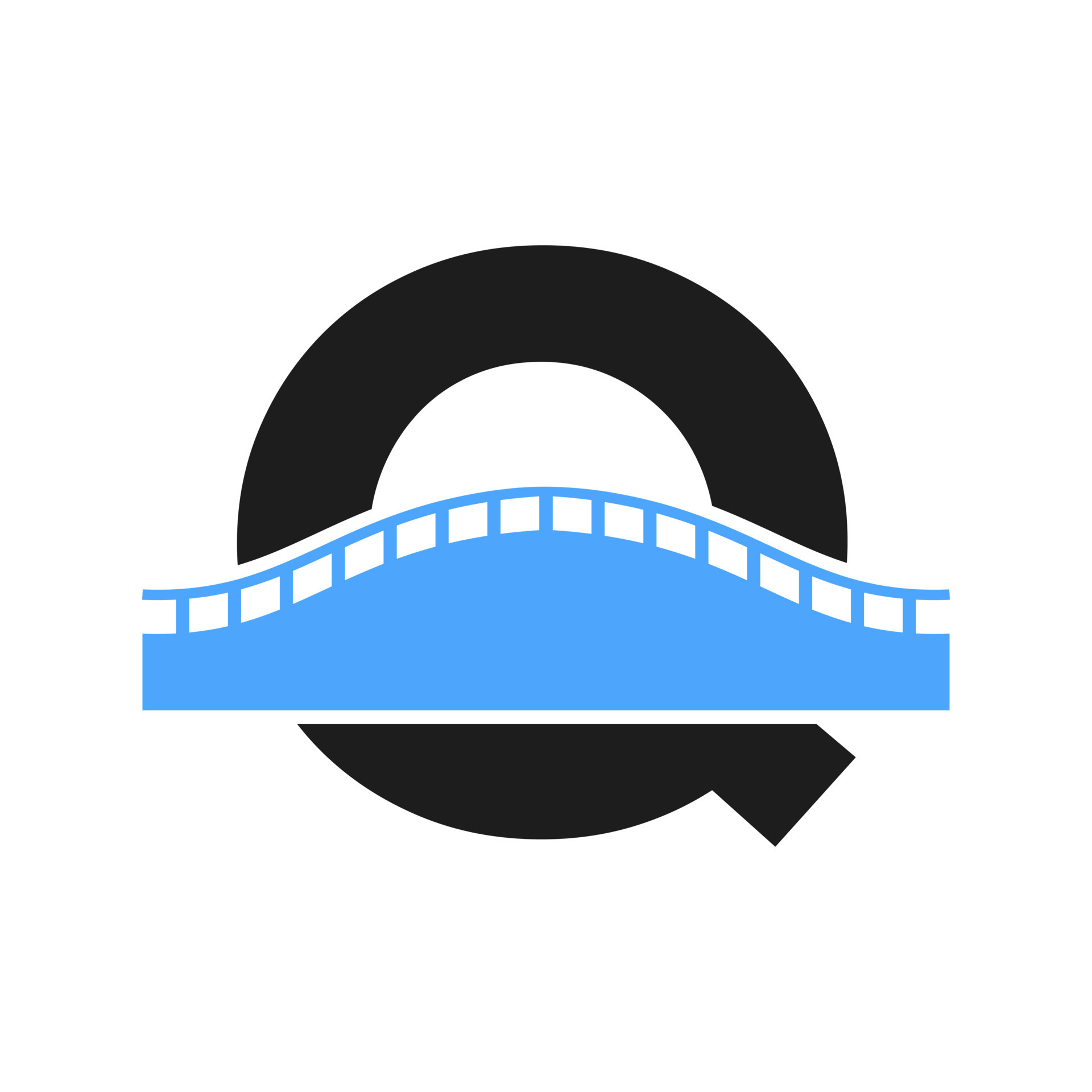 Letter Q Bridge Logo for Transportation, Journey and Construction Business Vector Template ...