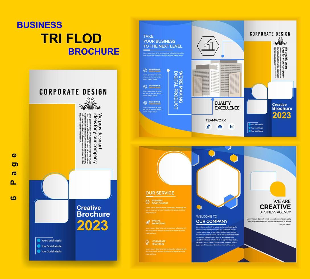 Creative Modern Trifold Business Leaflet Brochure Template Corporate Minimalist Folding Layout