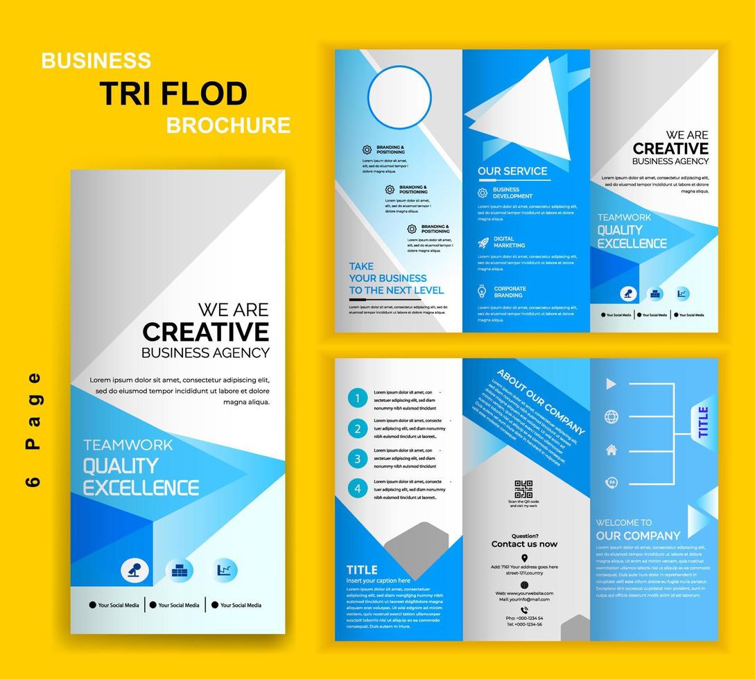 Creative Modern Trifold Business Leaflet Brochure Template Corporate Minimalist Folding Layout
