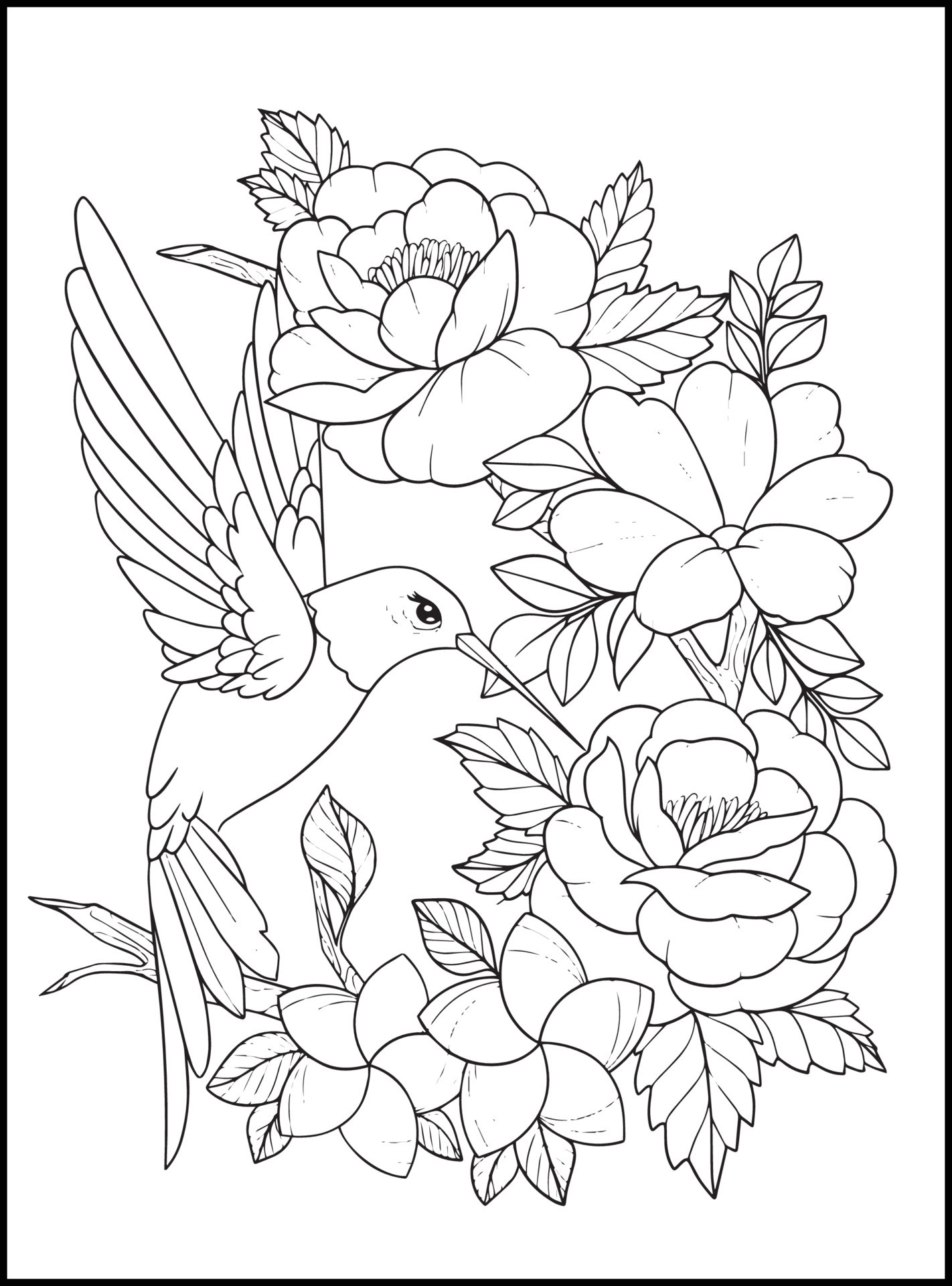 Flowers Adult Coloring Book Pages 17690772 Vector Art At Vecteezy