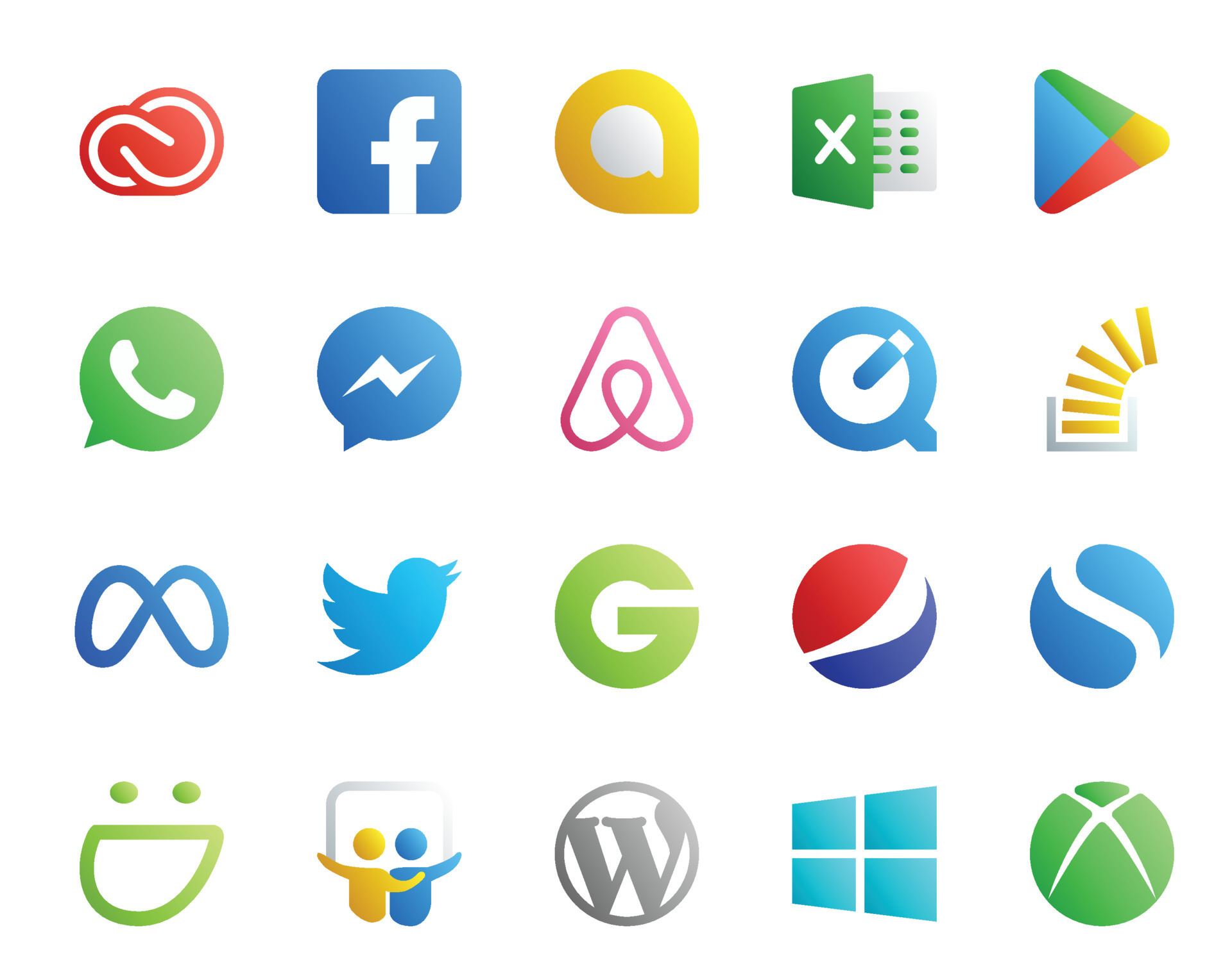 20 Social Media Icon Pack Including facebook overflow whatsapp stock ...