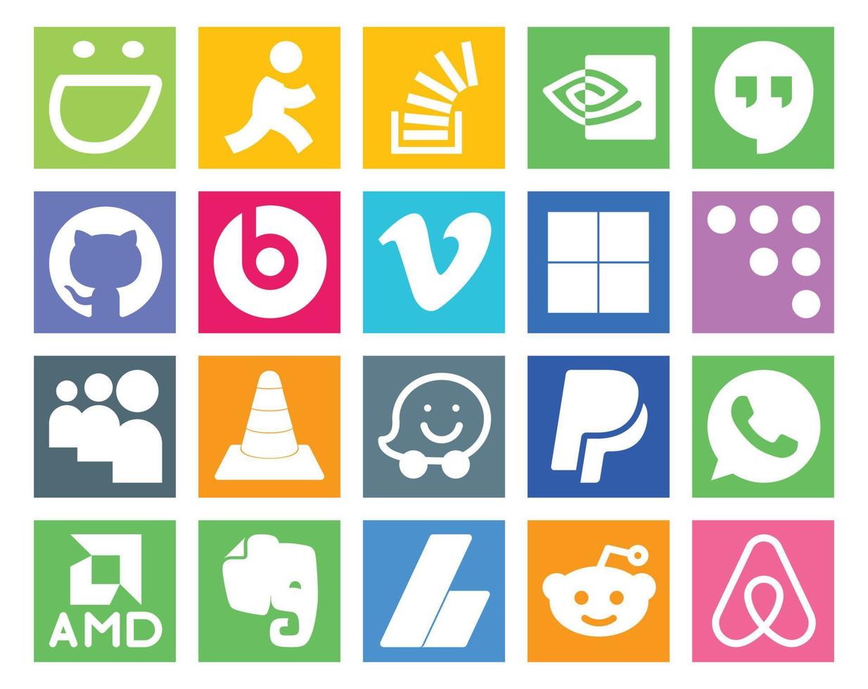 20 Social Media Icon Pack Including player vlc github myspace delicious ...