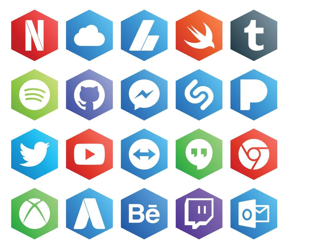 20 Social Media Icon Pack Including chrome teamviewer messenger video ...