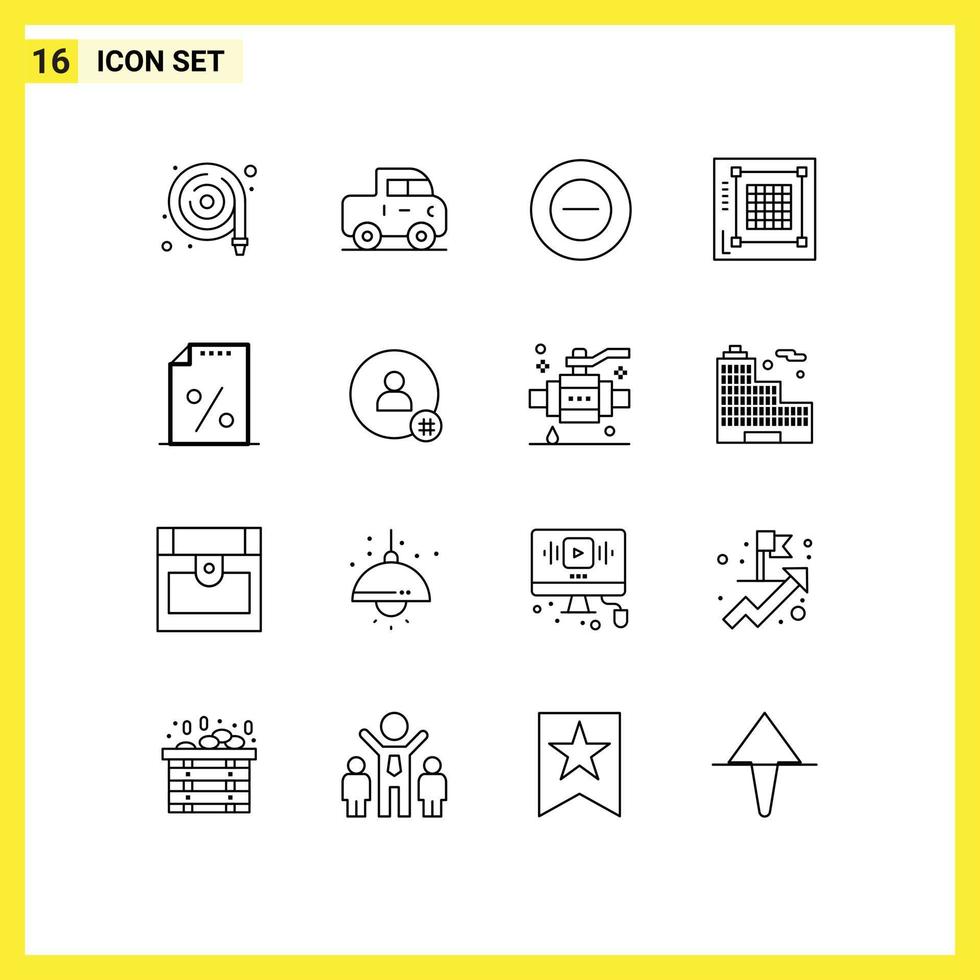 User Interface Pack Of 16 Basic Outlines Of Payment Document Add