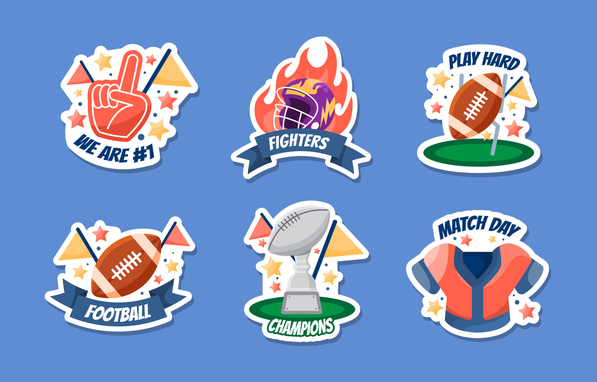 American Football Sticker Set 17692393 Vector Art at Vecteezy