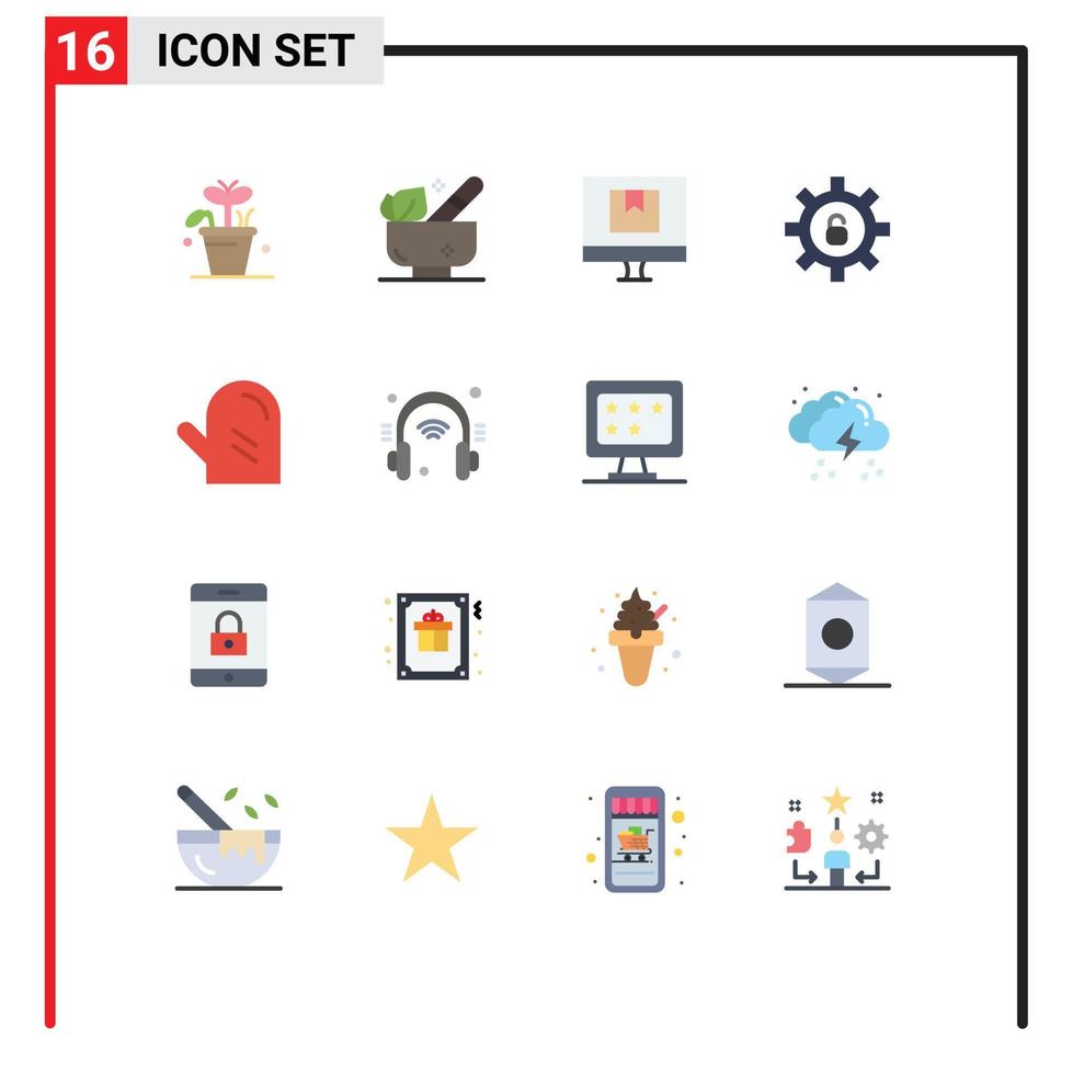 Editable Vector Line Pack Of 16 Simple Flat Colors Of Food Settings Box Security Online Editable