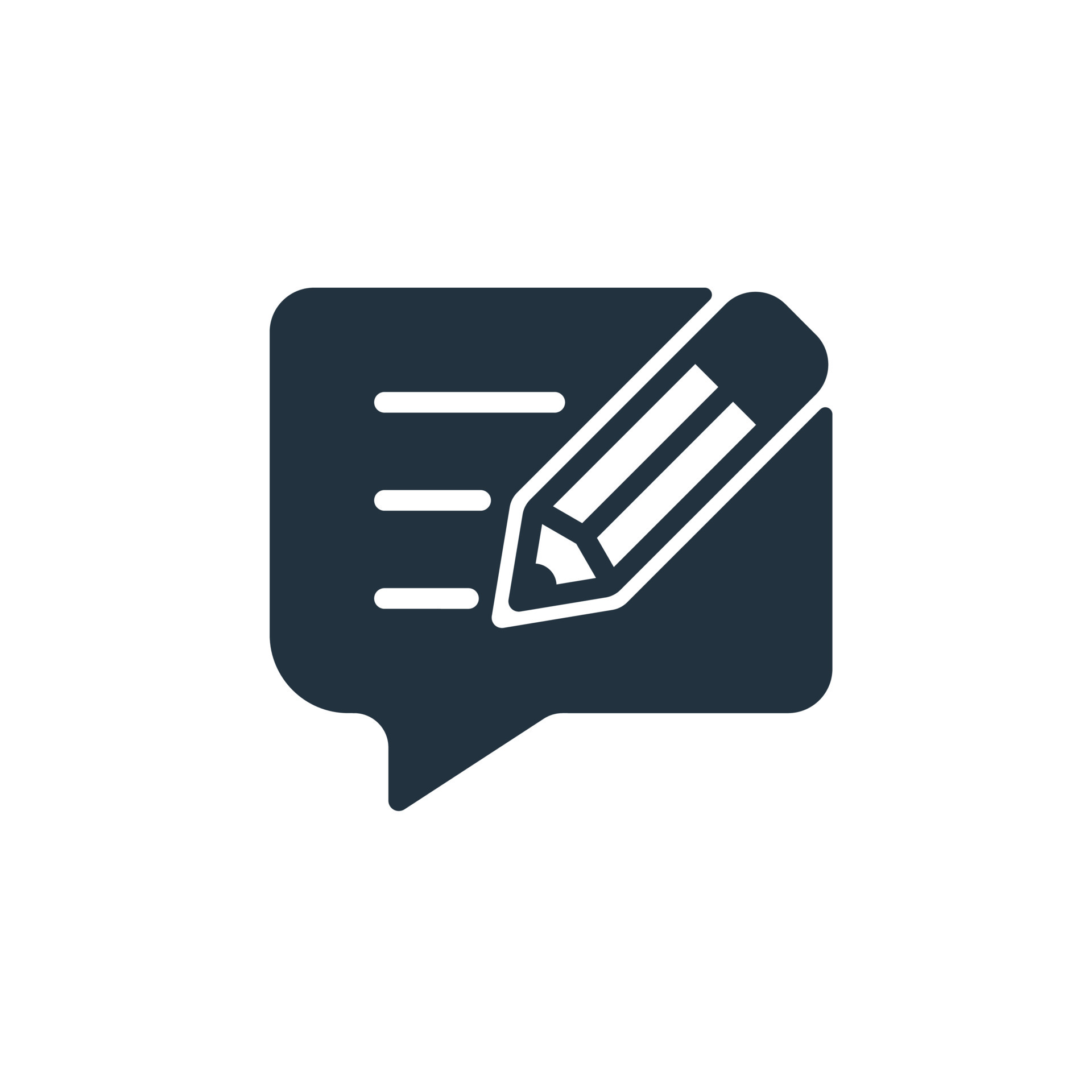 Pencil And Message Line Icon In Flat Style Isolated On White Background For Your Web And Mobile