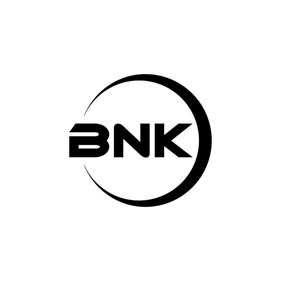 diseño de logotipo de letra bnk en ilustración. logotipo vectorial, diseños de caligrafía para ...