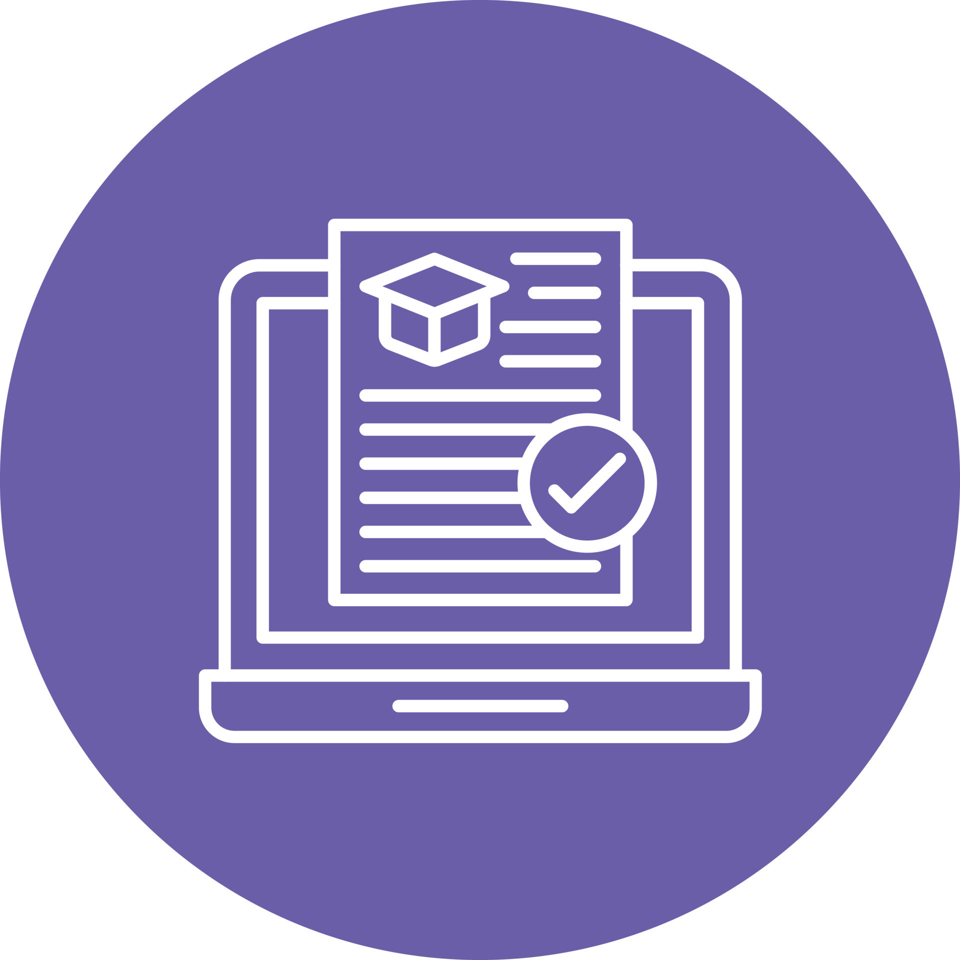 Approved Assignment Line Circle Background Icon 17694451 Vector Art at ...