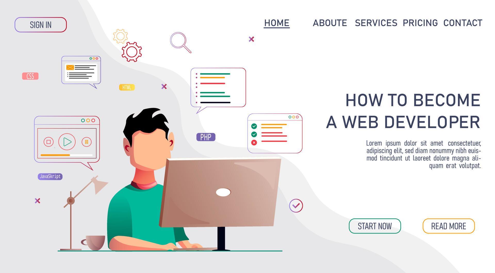Man Working With Laptop On The Website Development Website Developer Web Agency Programmer